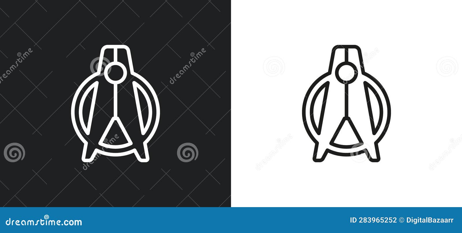 Clothes Peg Outline Icon in White and Black Colors. Clothes Peg Flat ...