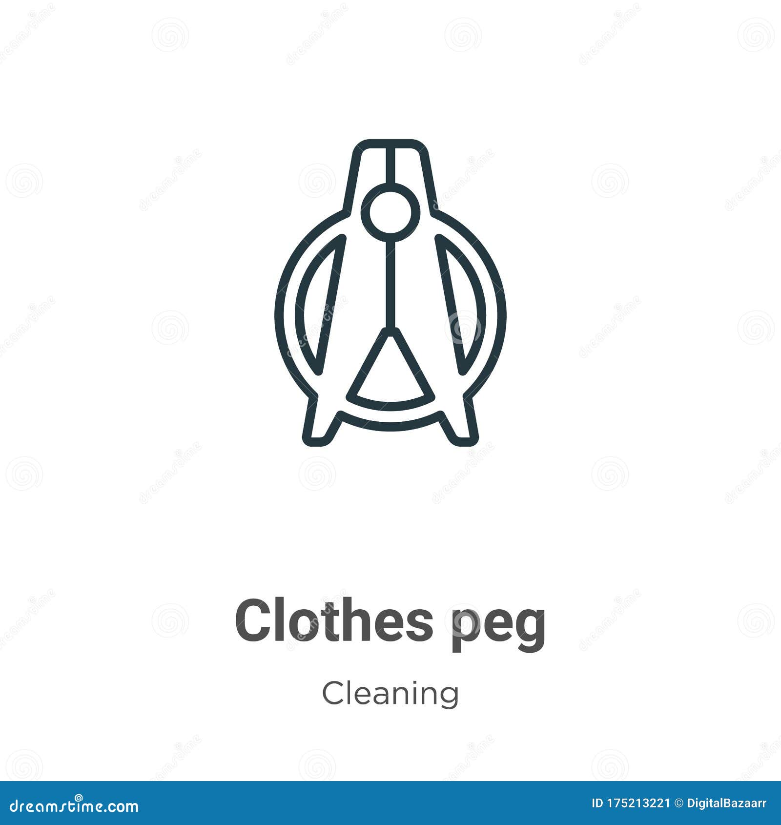 Clothes Peg Outline Vector Icon. Thin Line Black Clothes Peg Icon, Flat ...