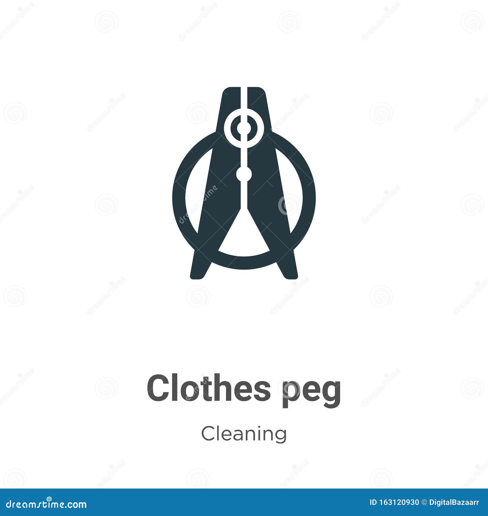 Clothes Peg Vector Icon on White Background. Flat Vector Clothes Peg ...