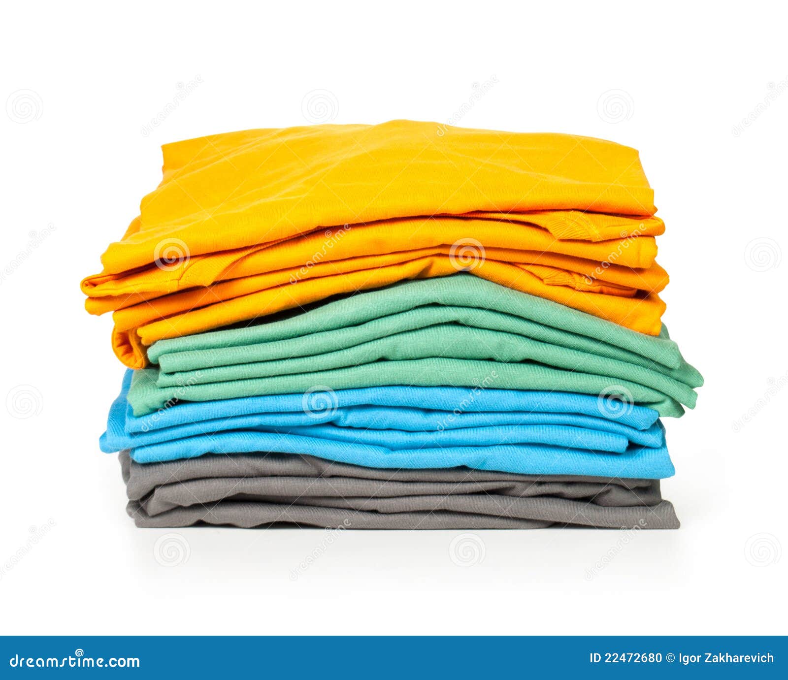 Clothes Pile. Bright Folded Clothes Stock Photo - Image of colour ...