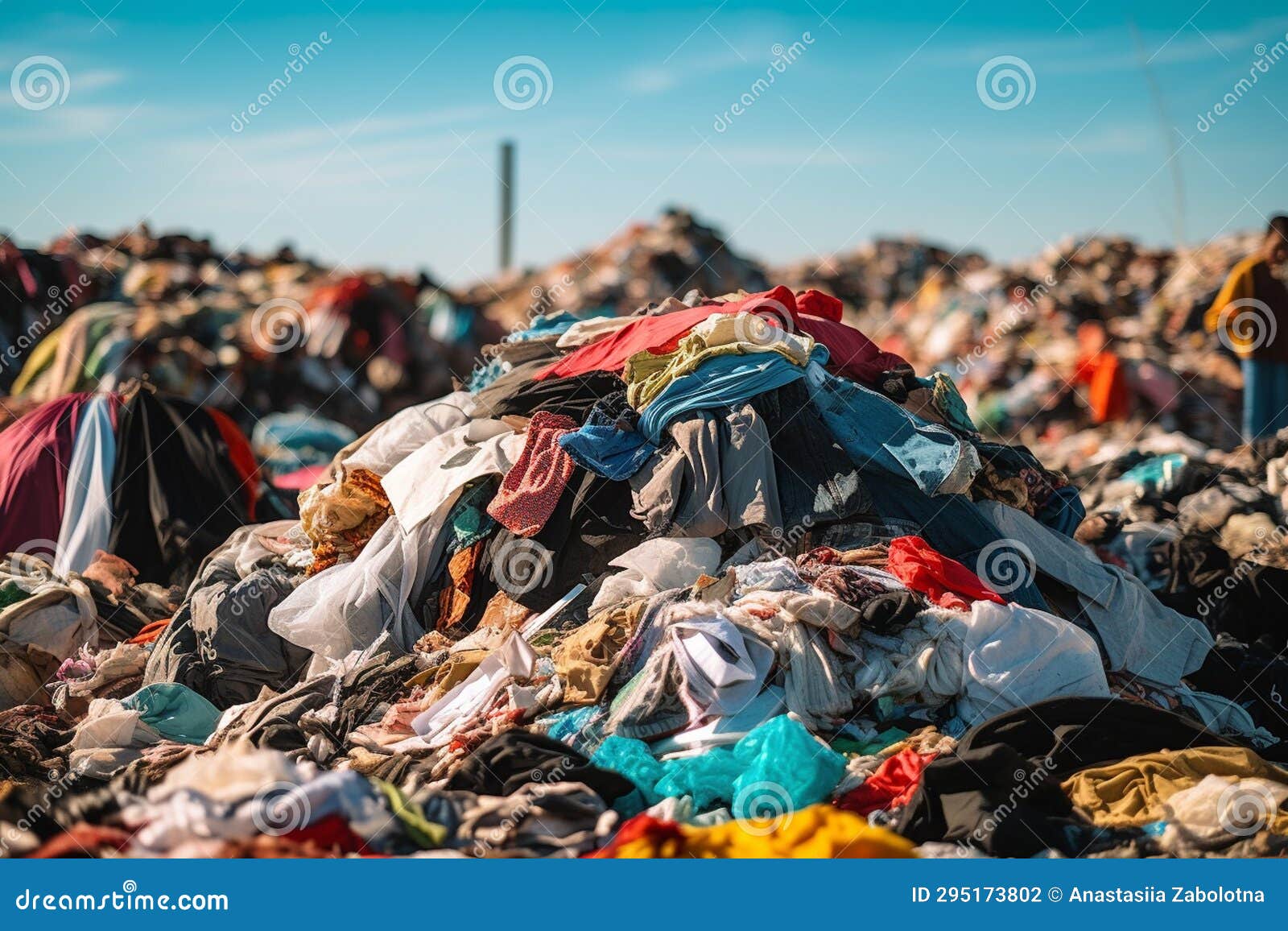 Clothes Piled in Landfill stock illustration. Illustration of scarf ...