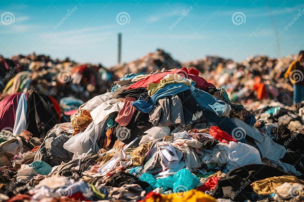 Clothes Piled in Landfill stock illustration. Illustration of scarf ...