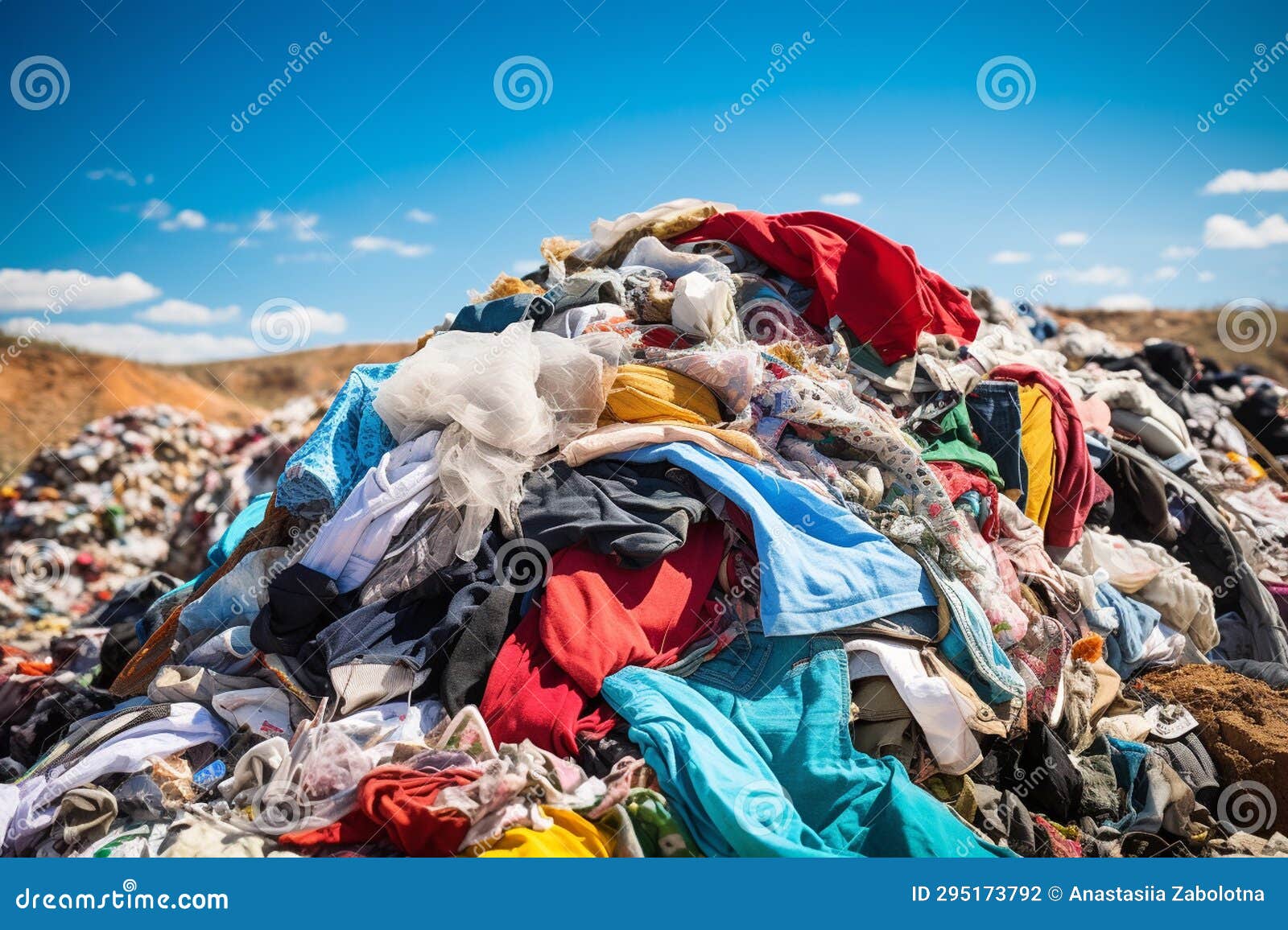 Clothes Piled in Landfill stock illustration. Illustration of closet ...