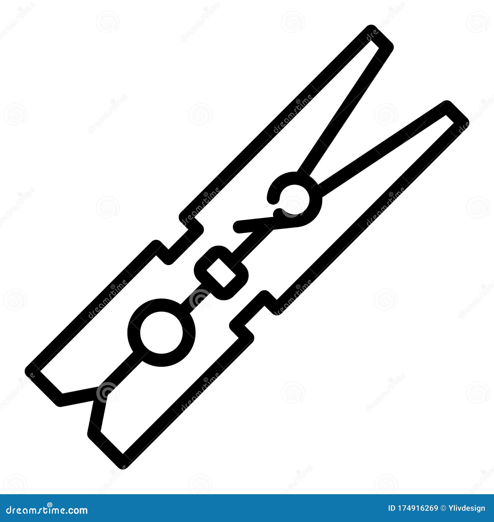 Clothes Pin Equipment Icon, Outline Style Stock Vector - Illustration ...