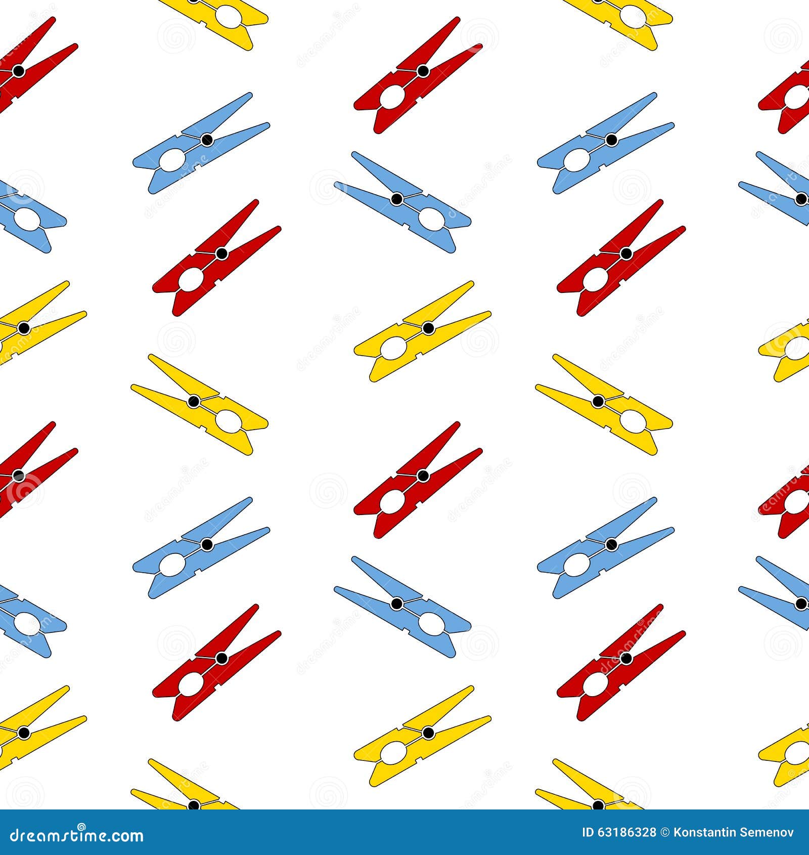 Clothes Pin Seamless Pattern. Stock Illustration - Illustration of ...