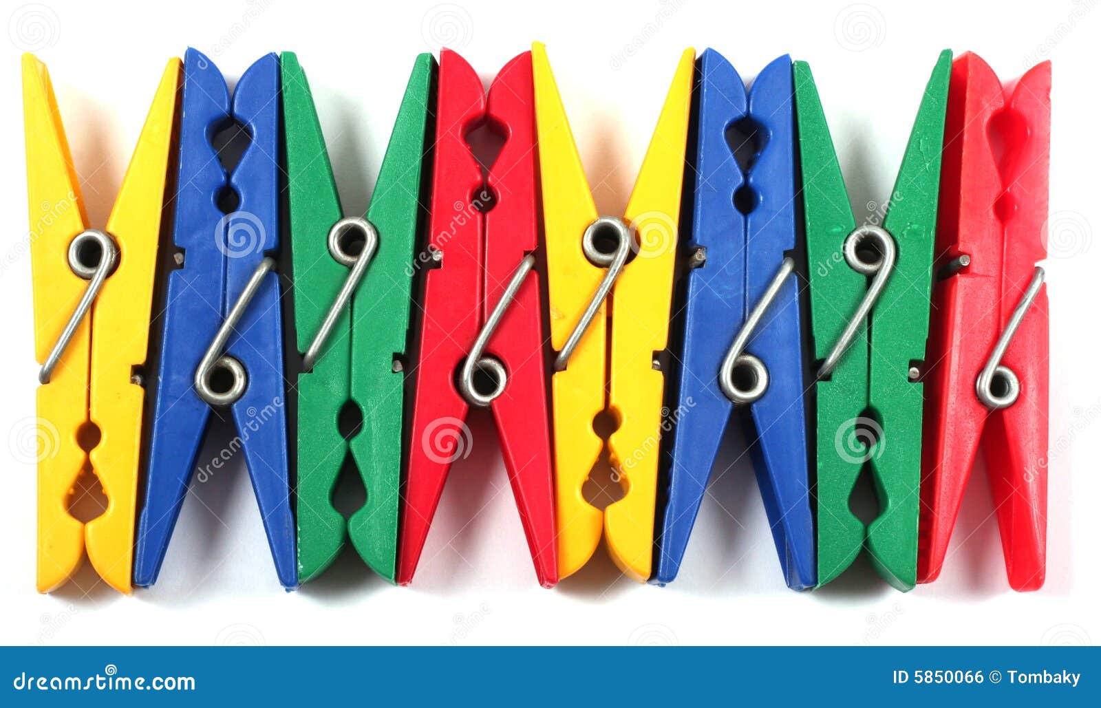 Clothes Pins Isolated on White Stock Photo - Image of line, hang: 5850066