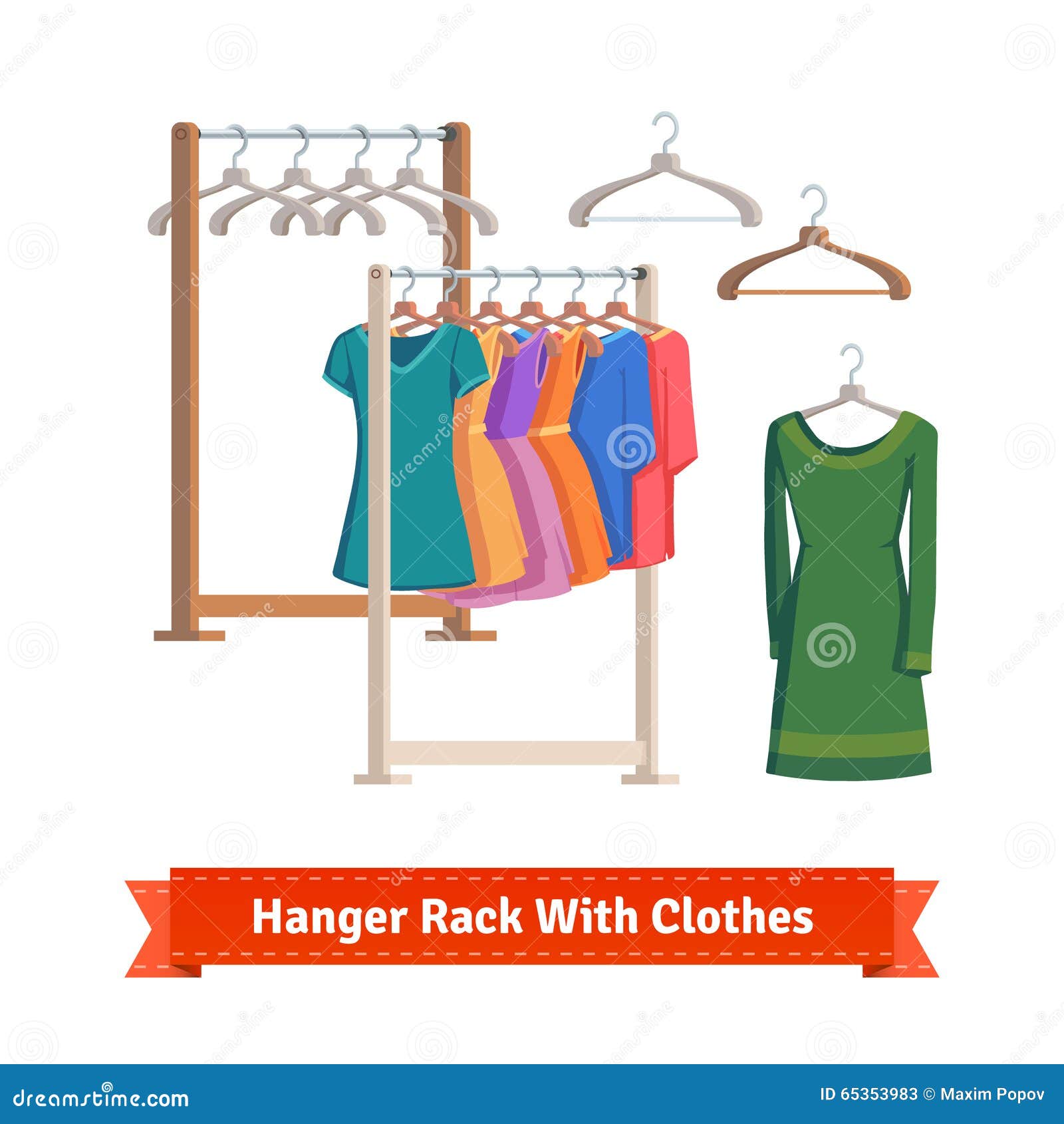 Clothes Rack Linear Icon. Hanger For Wardrobe Contour Logo. Symbol Of ...