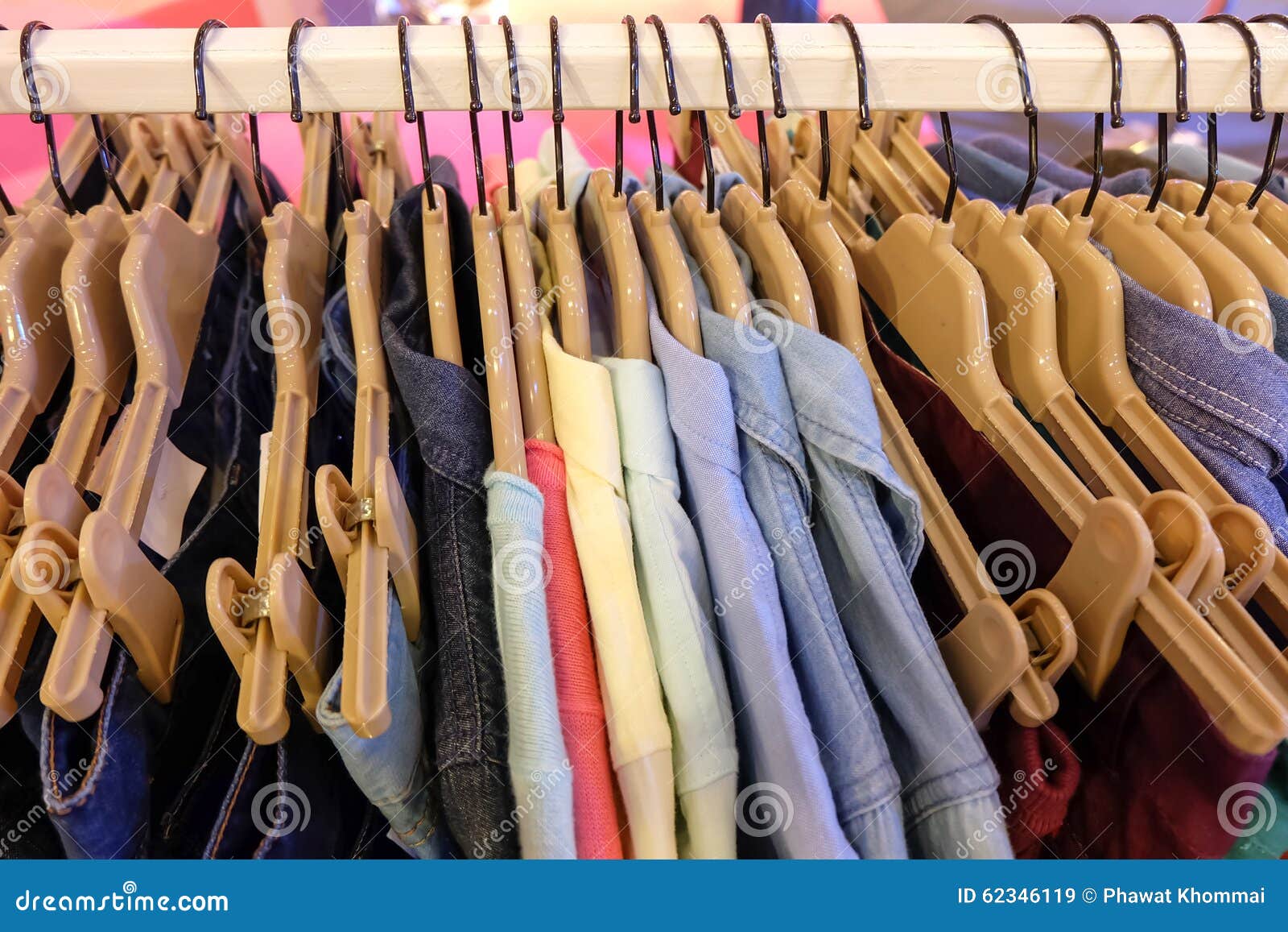 Clothes on the Rack stock image. Image of closeup, white - 62346119