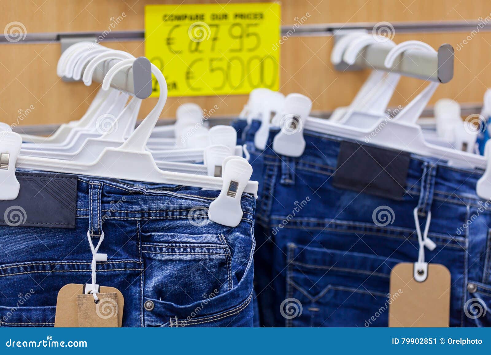 Clothes on Rail in Clothing Store Stock Image - Image of garment ...