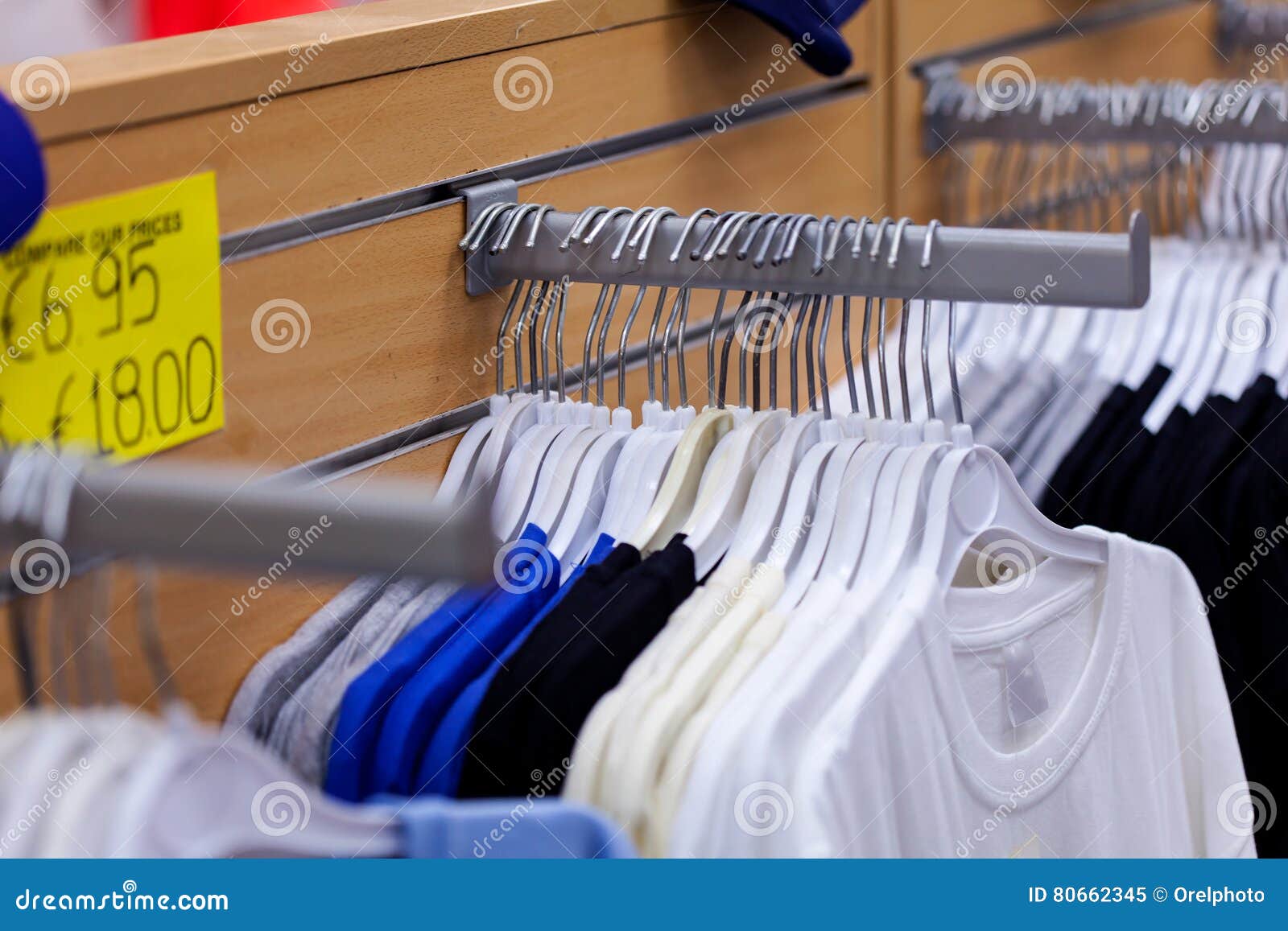 Clothes on Rail in Clothing Store Stock Image - Image of collection ...