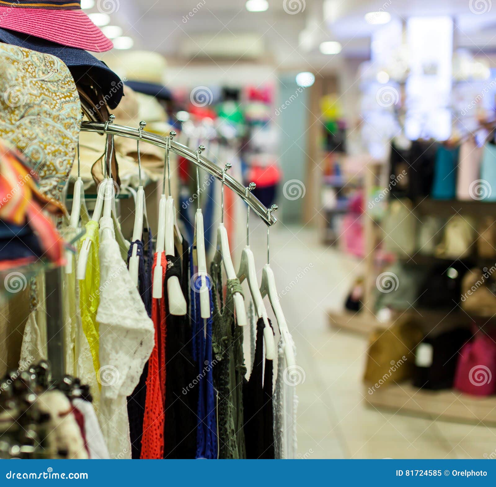 Clothes on Rail in Clothing Store Stock Image - Image of rack, tshirt ...