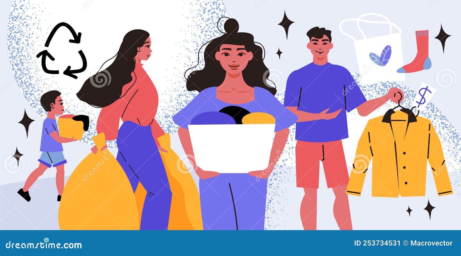 Clothes Recycling Composition Stock Vector - Illustration of ...