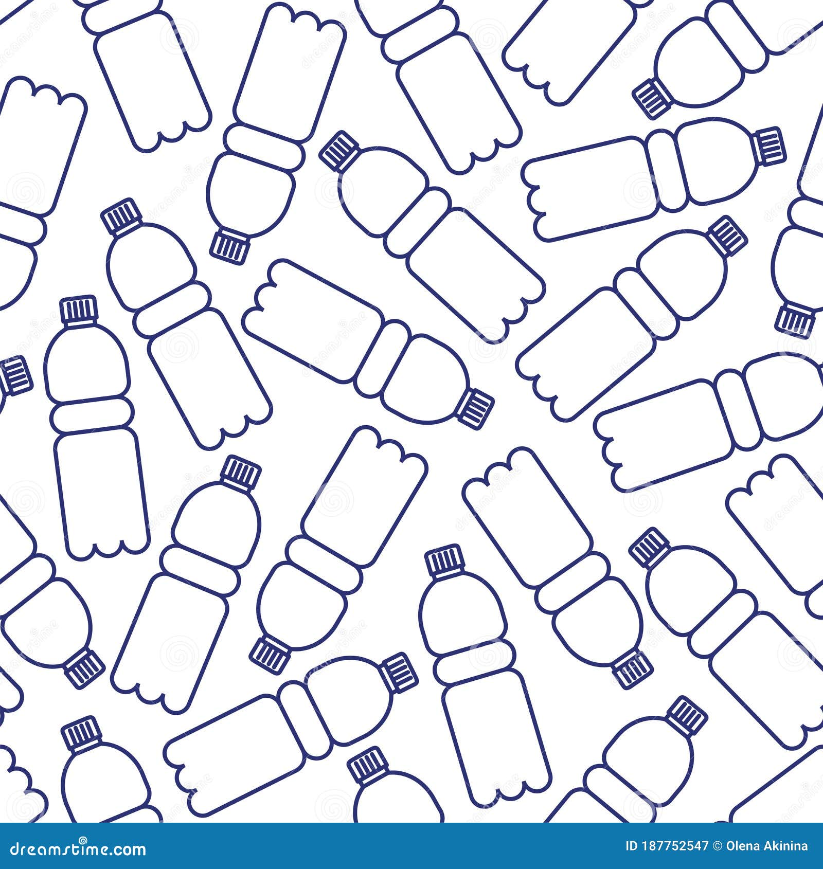 A Seamless Vector Pattern with Plastic Bottles. Stock Vector ...