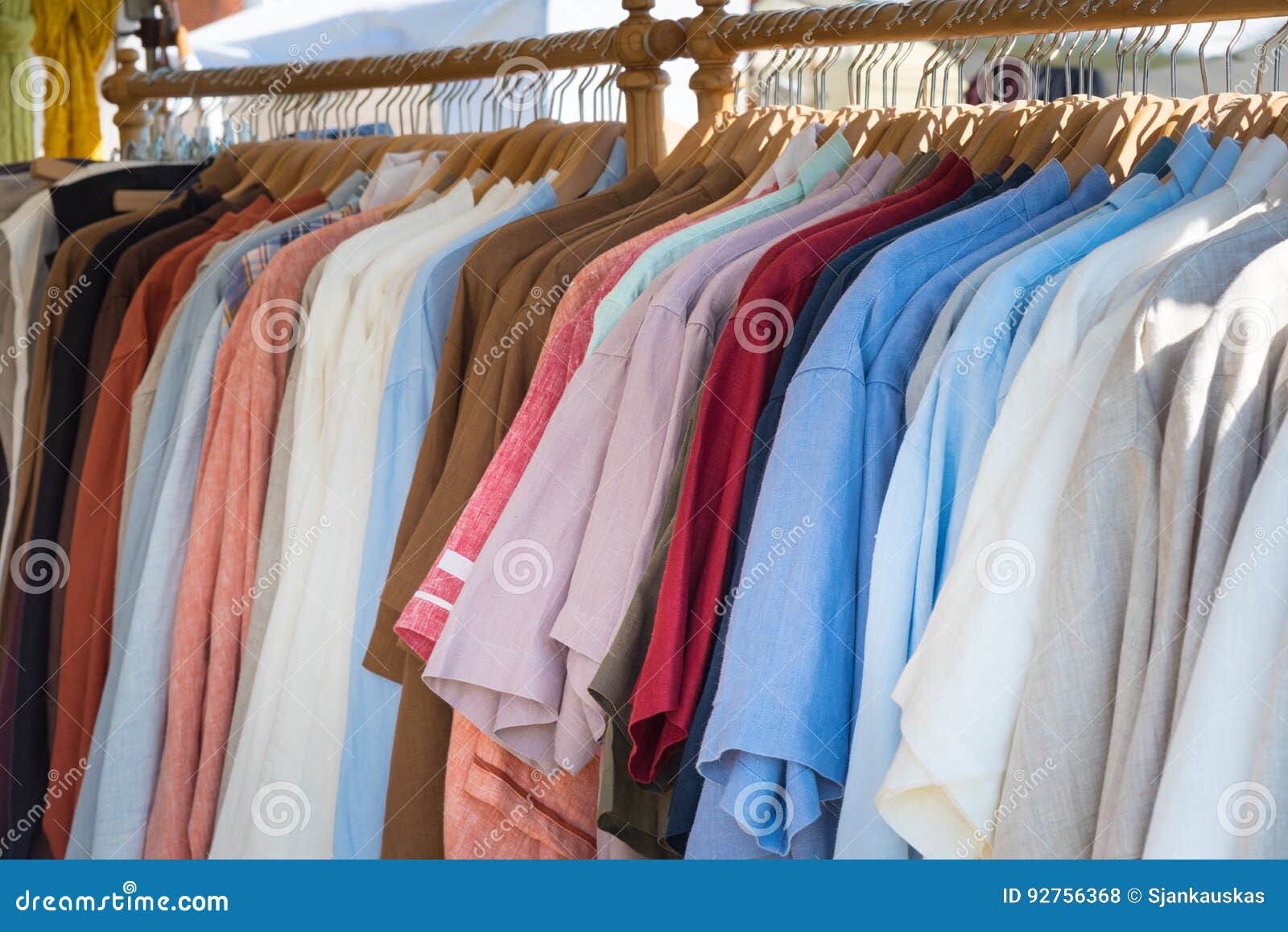 Clothes for sale stock photo. Image of fabric, selling - 92756368