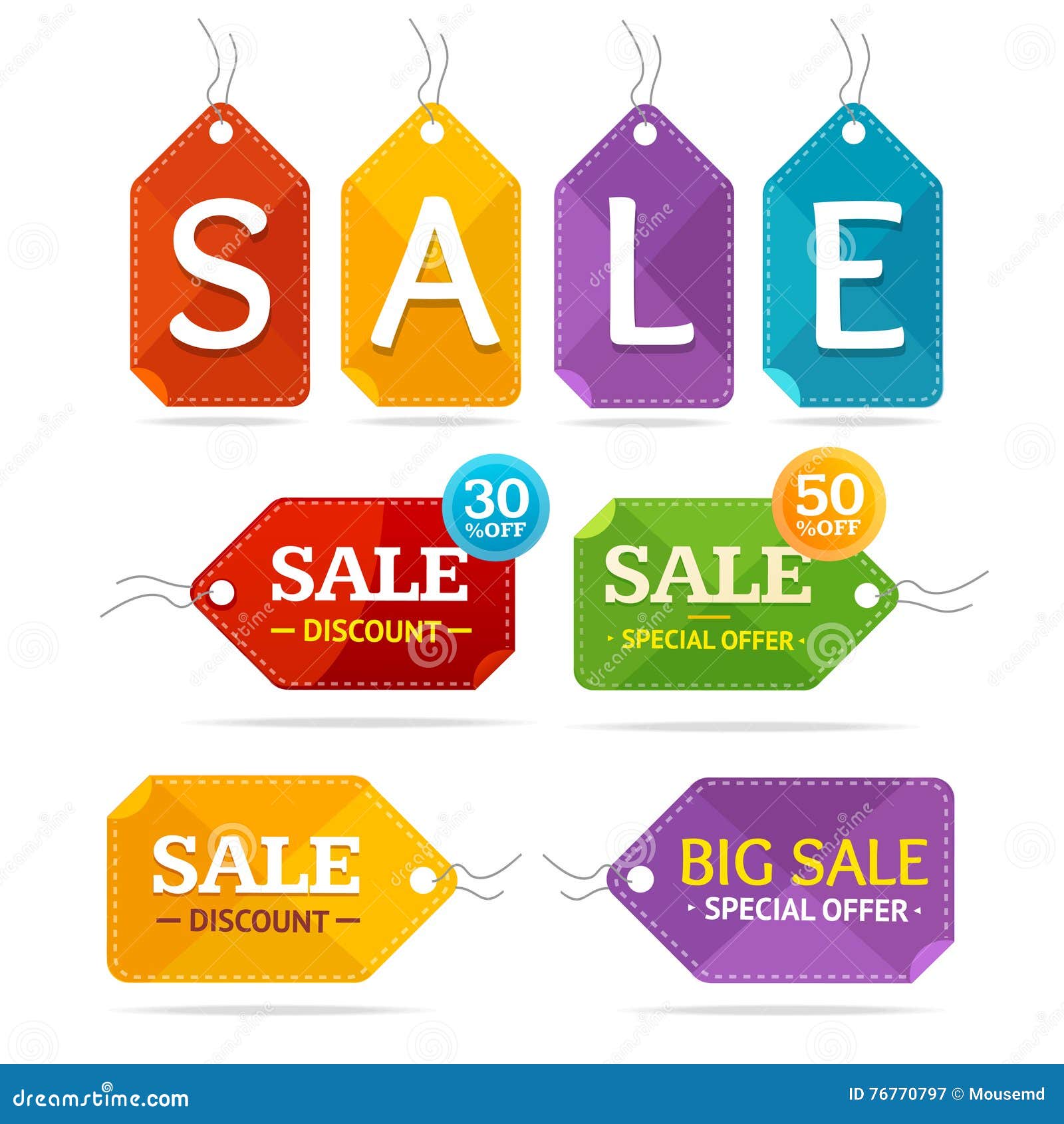Clothes Sale Labels Set. Vector Stock Vector - Illustration of ...