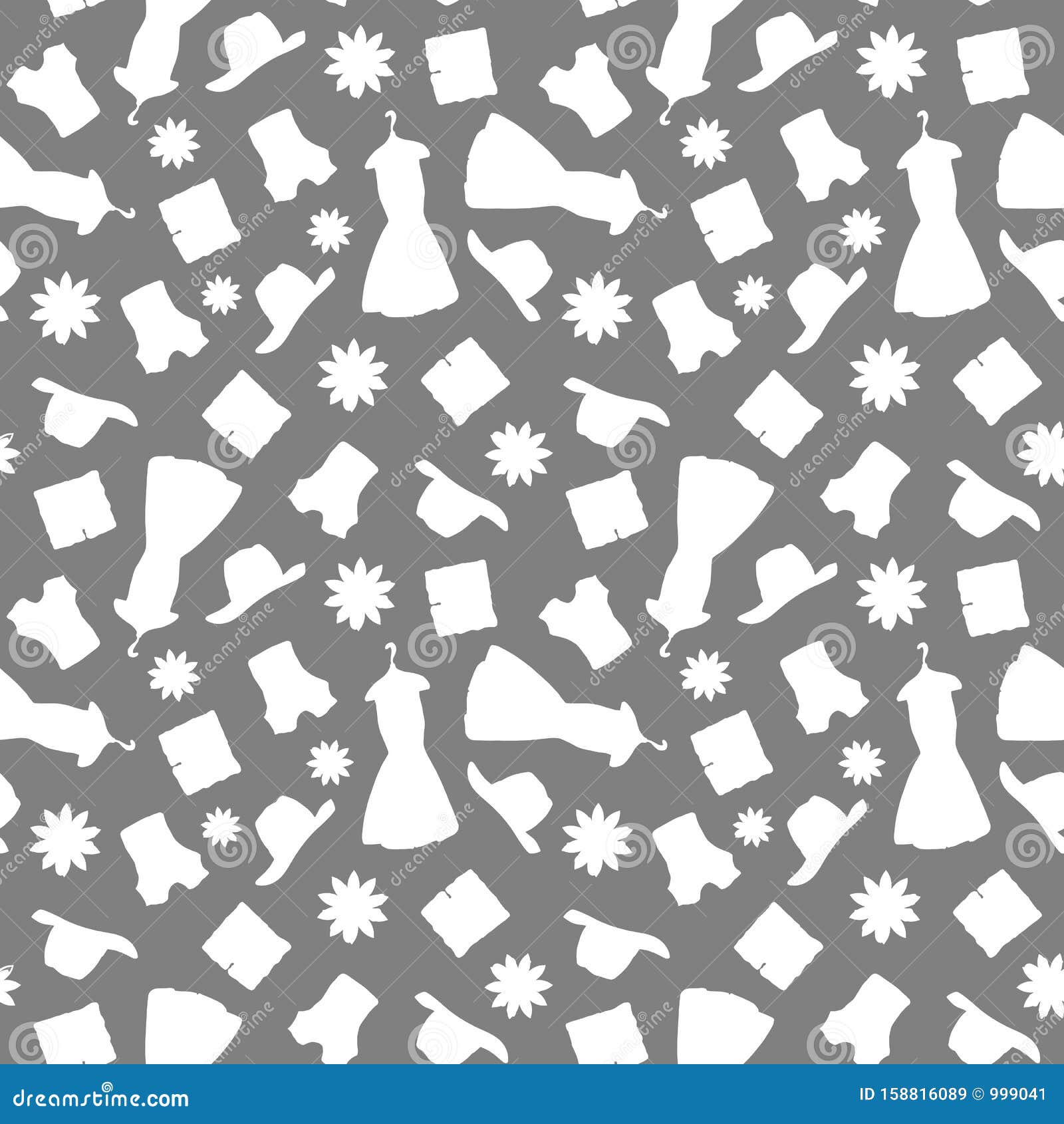 Clothes Seamless Pattern. Eps10 Vector Illustration. Hand Drawing Stock ...