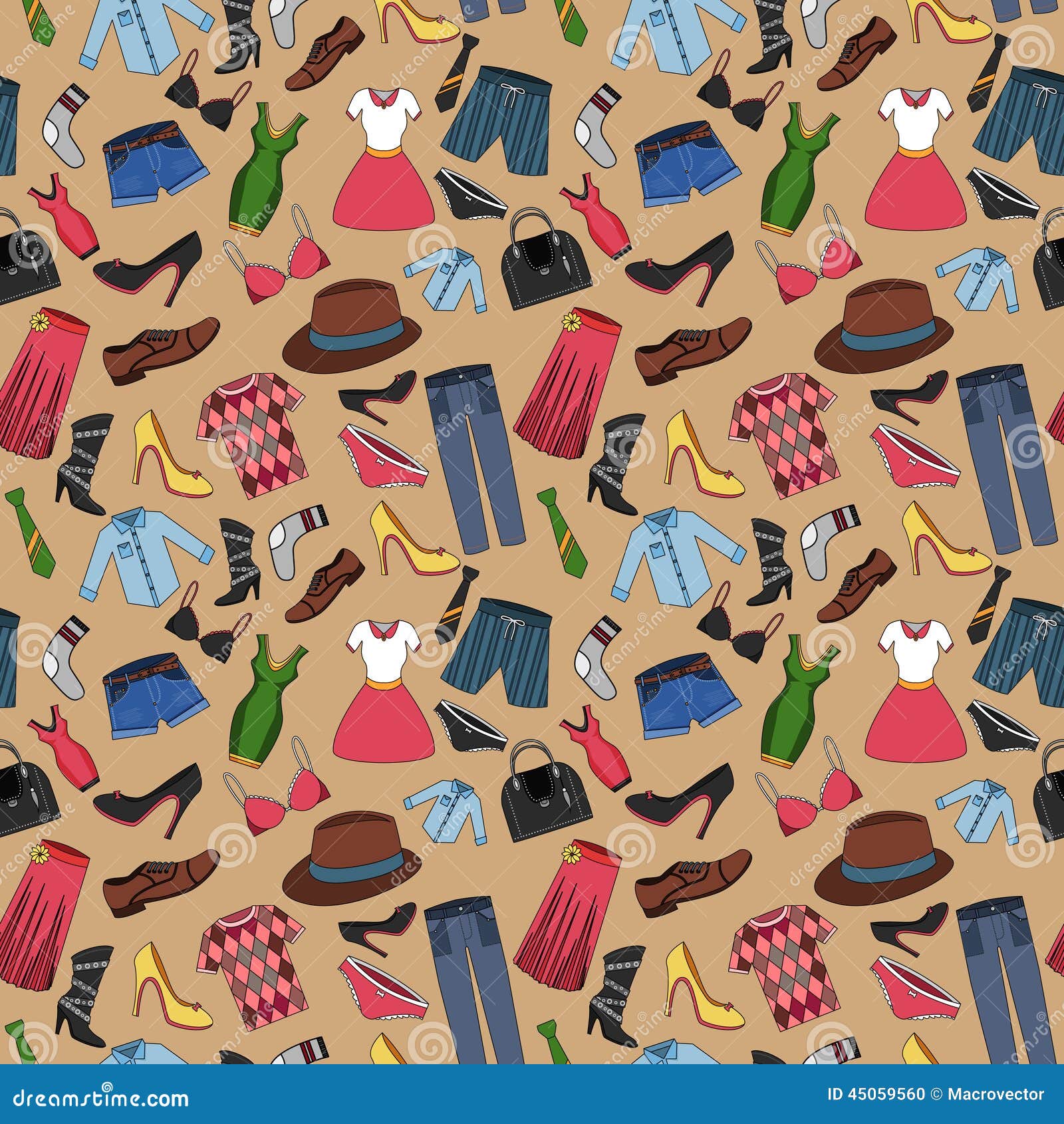 Clothes Seamless Pattern Stock Vector Illustration Of Retail 45059560