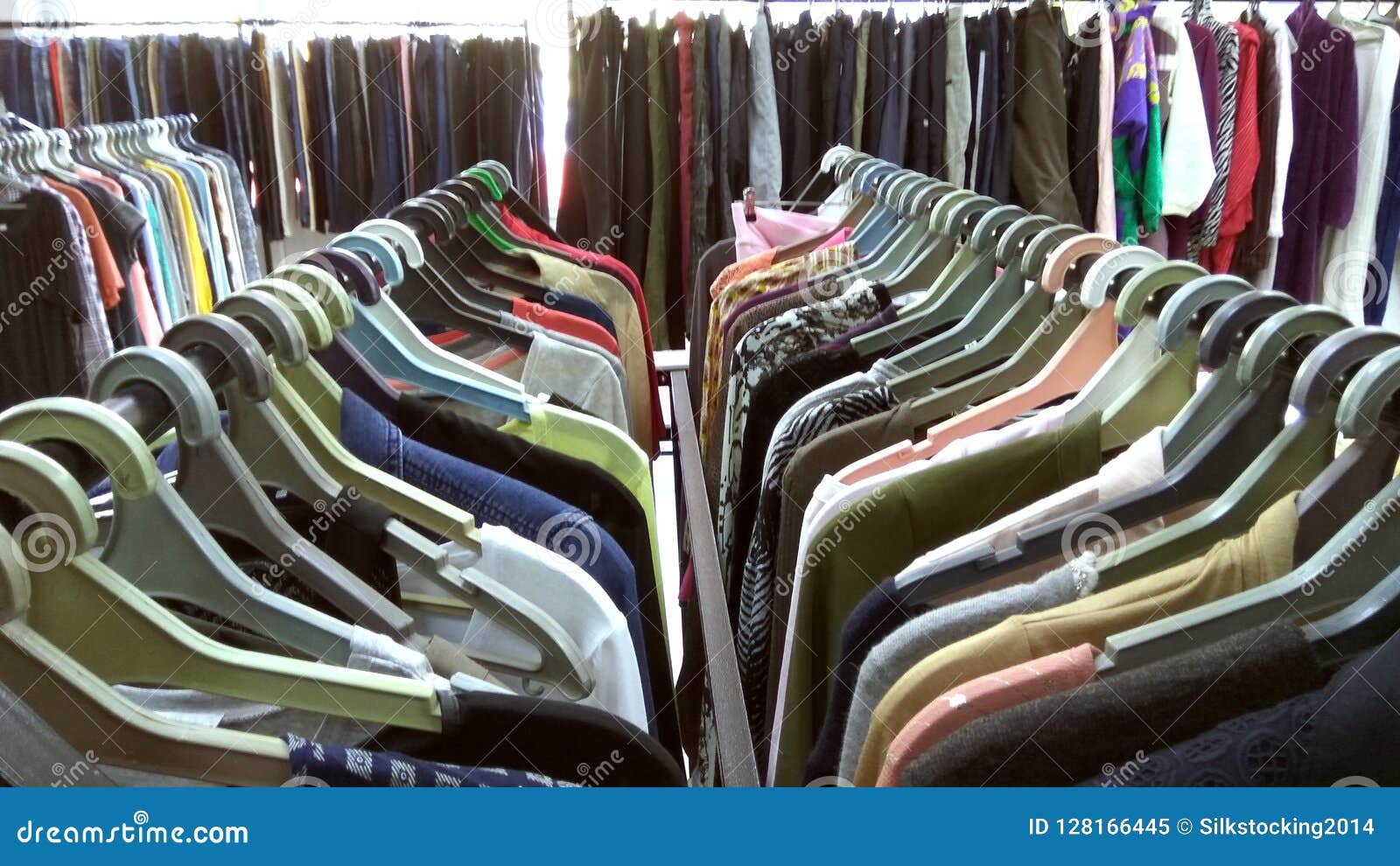 Clothes in a Second-hand Store. Stock Image - Image of beauty ...