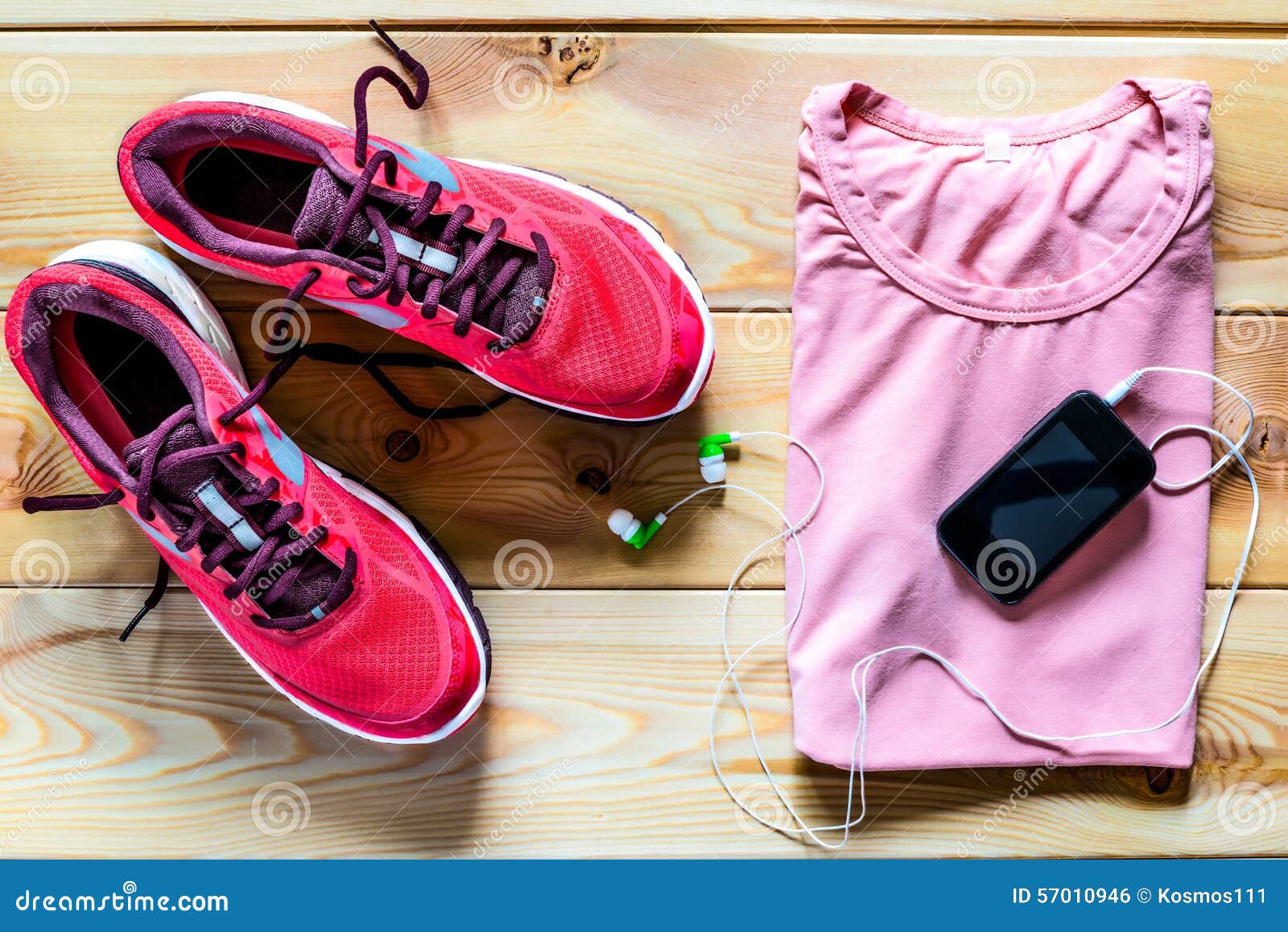 Clothes and Shoes for a Run Stock Photo - Image of wood, clothing: 57010946