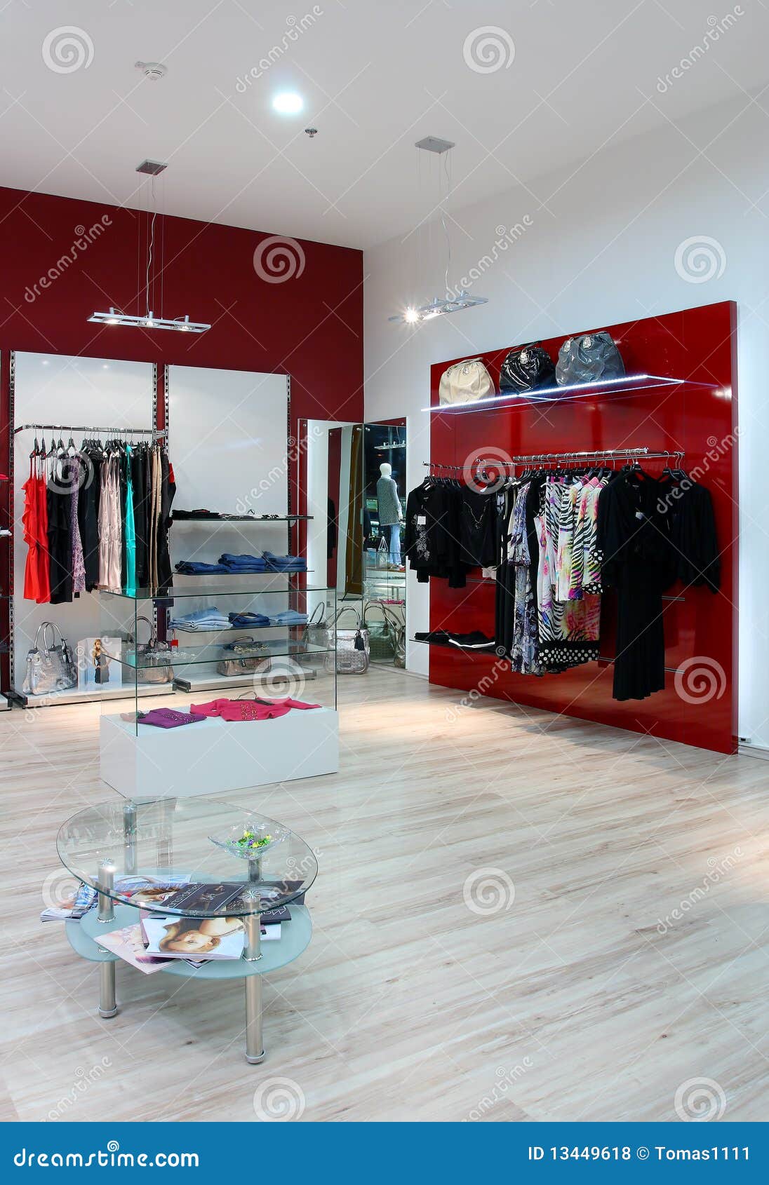 Clothes in shop. stock photo. Image of center, business - 13449618
