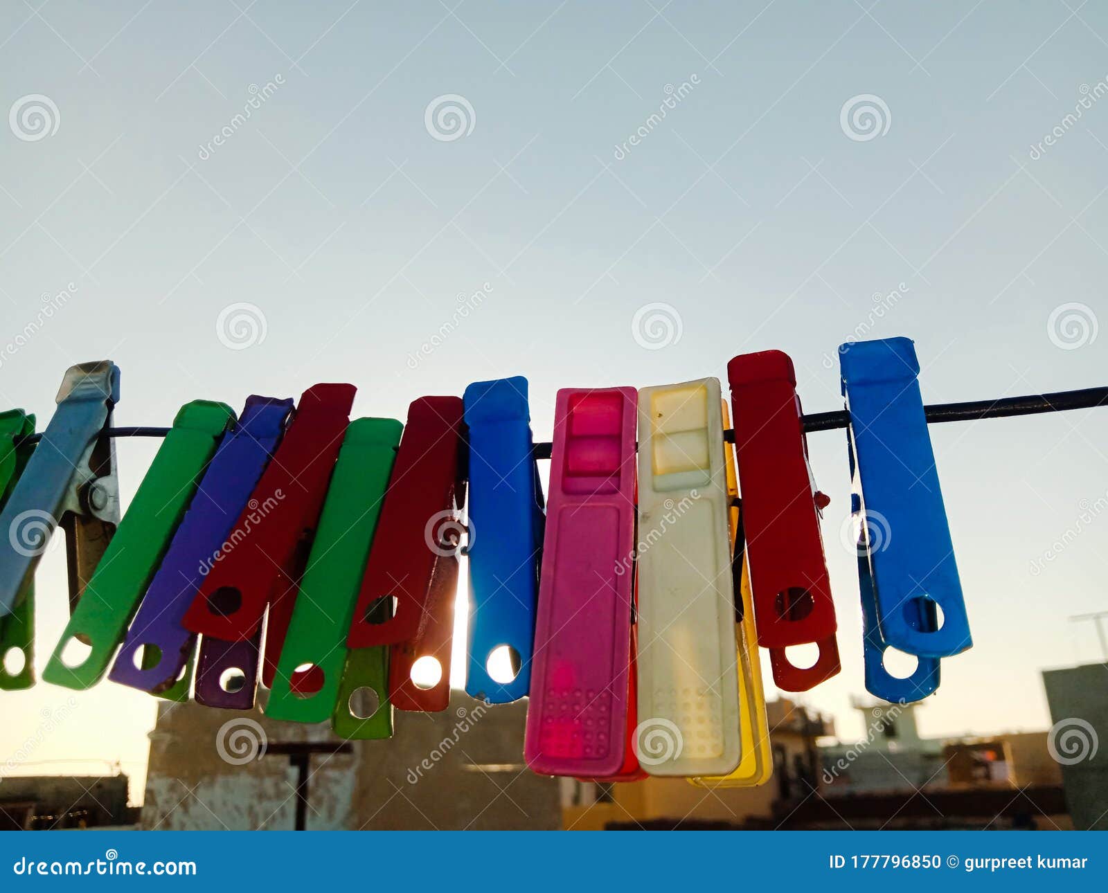 Clothes Snaching Pin in Noon Scene Stock Photo - Image of macro ...