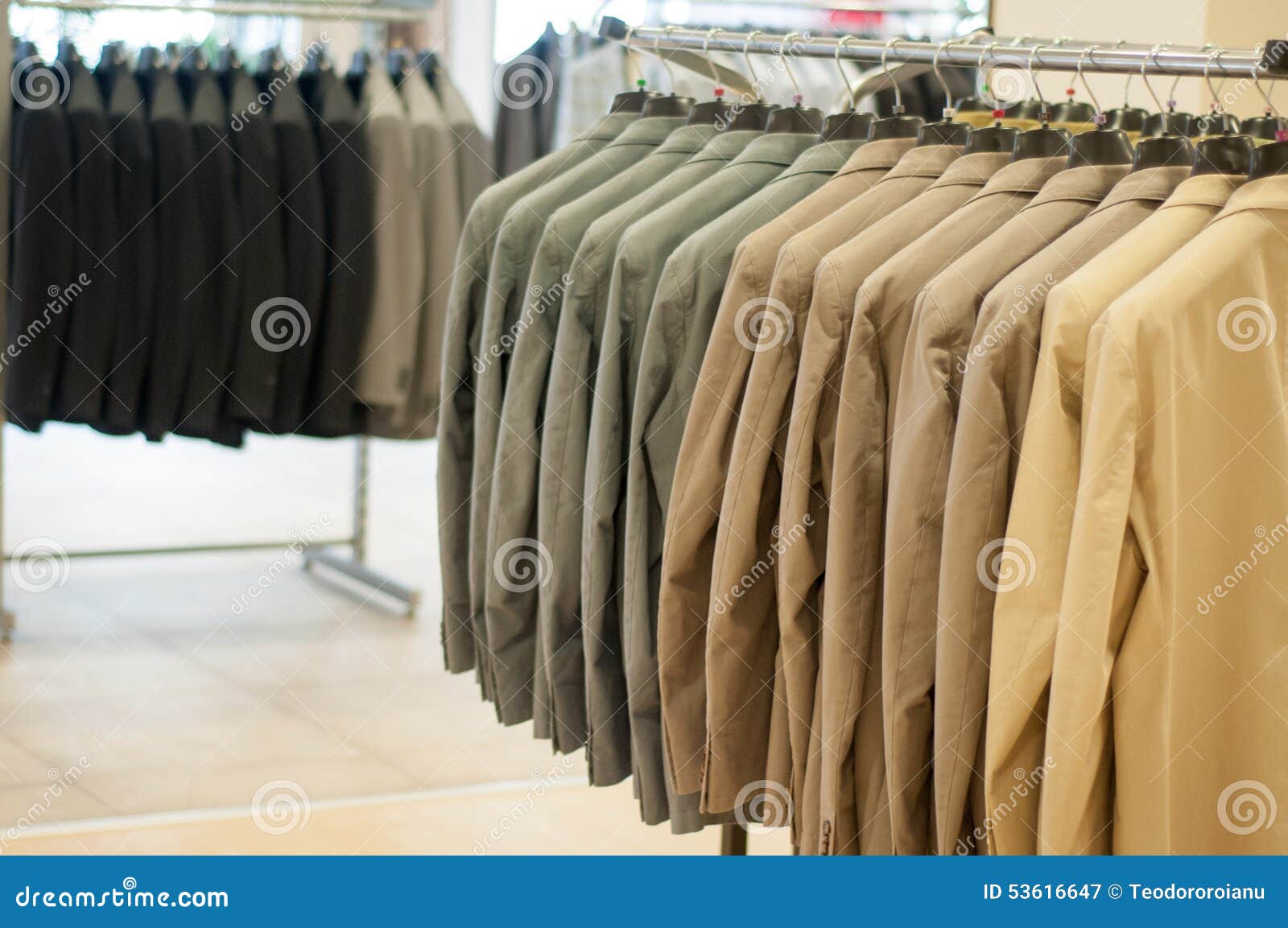 Clothes stands stock image. Image of fashionable, carefully - 53616647