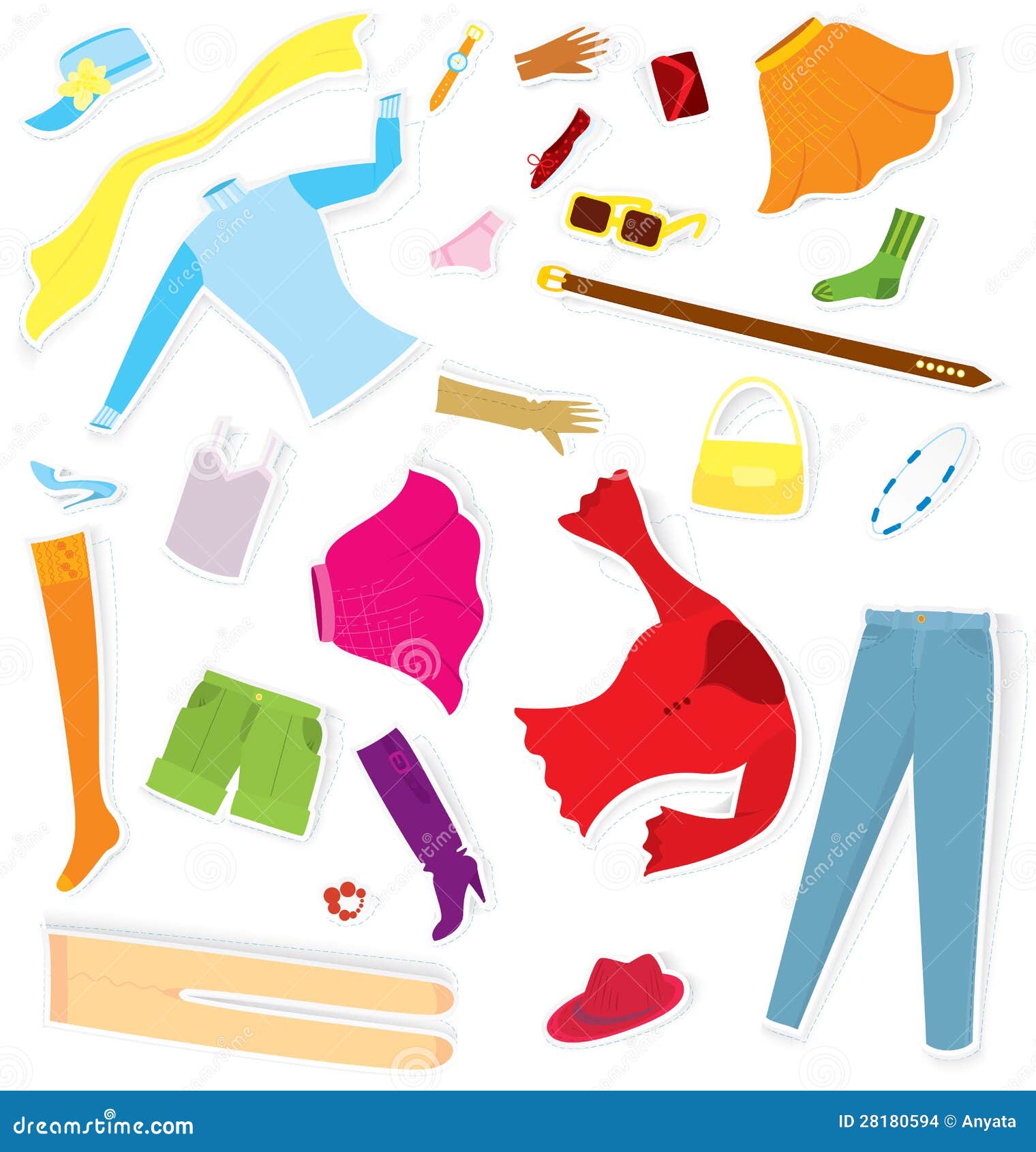 Clothes sticker set vector stock vector. Illustration of paper - 28180594