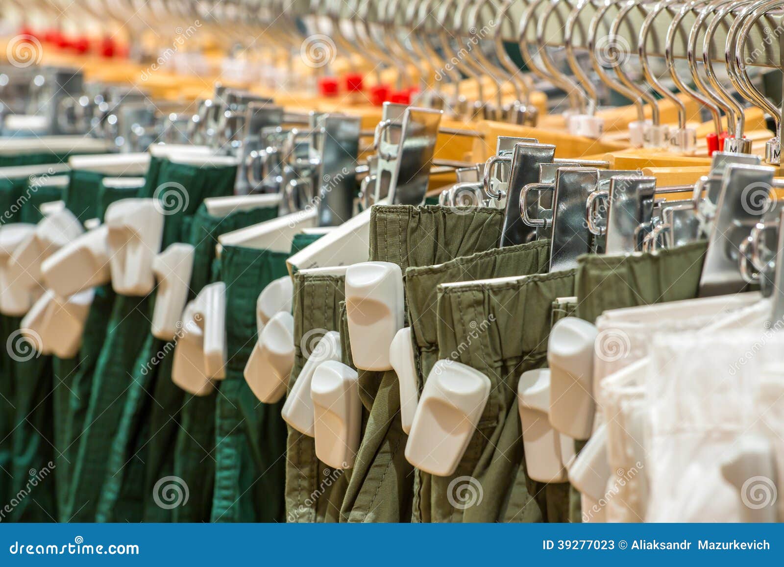 Clothes in the Store with EAS Anti-theft Tags Stock Image - Image of ...