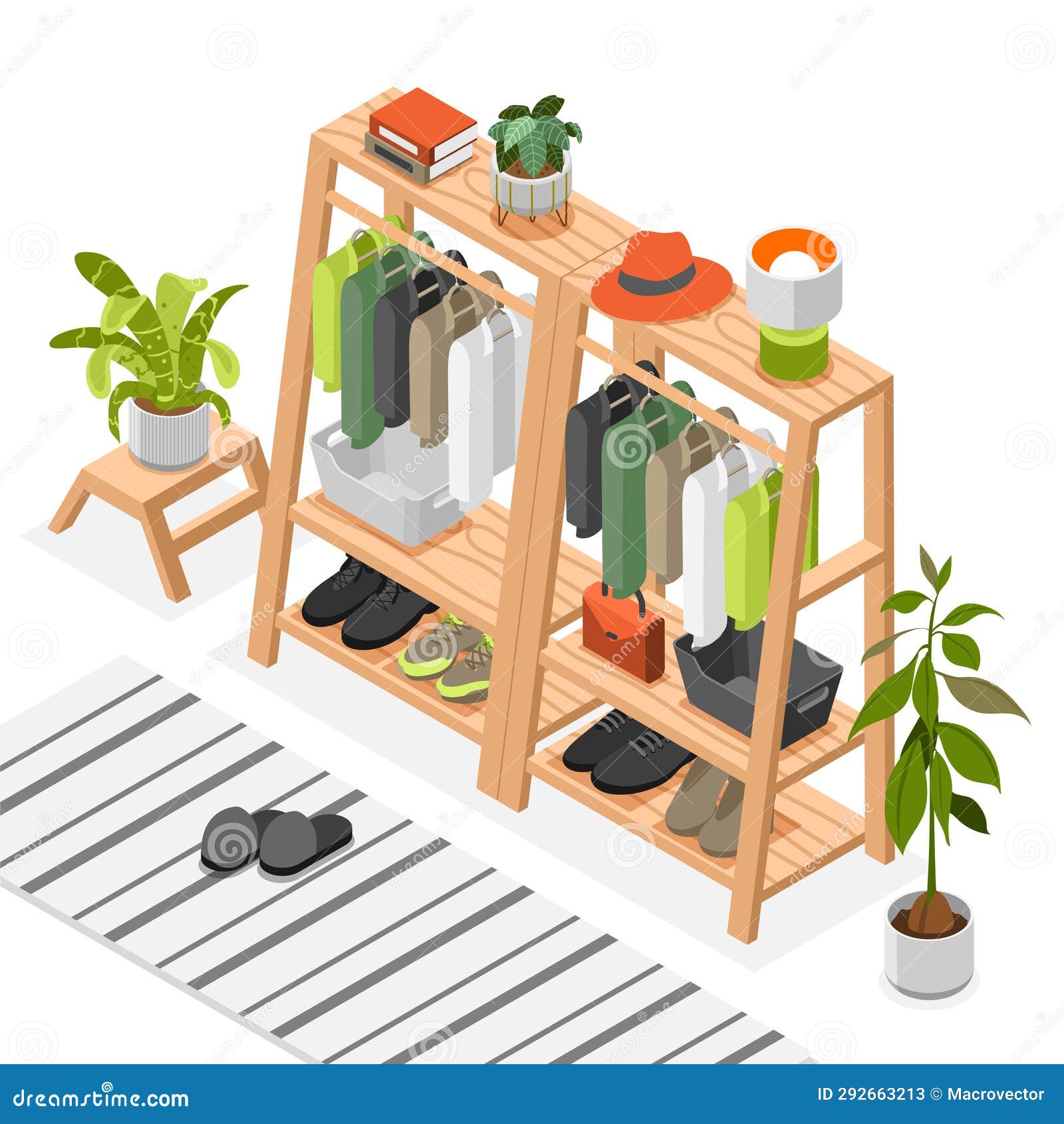 Clothes Store Stack Composition Stock Illustration - Illustration of ...