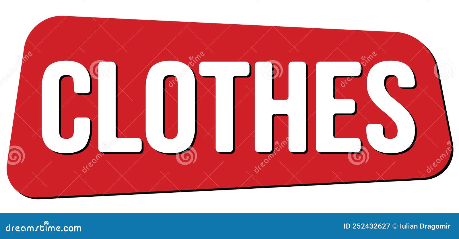 CLOTHES Text on Red Trapeze Stamp Sign Stock Illustration ...