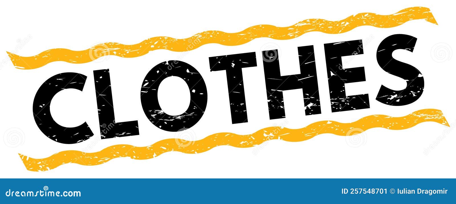 CLOTHES Text on Yellow-black Lines Stamp Sign Stock Illustration ...