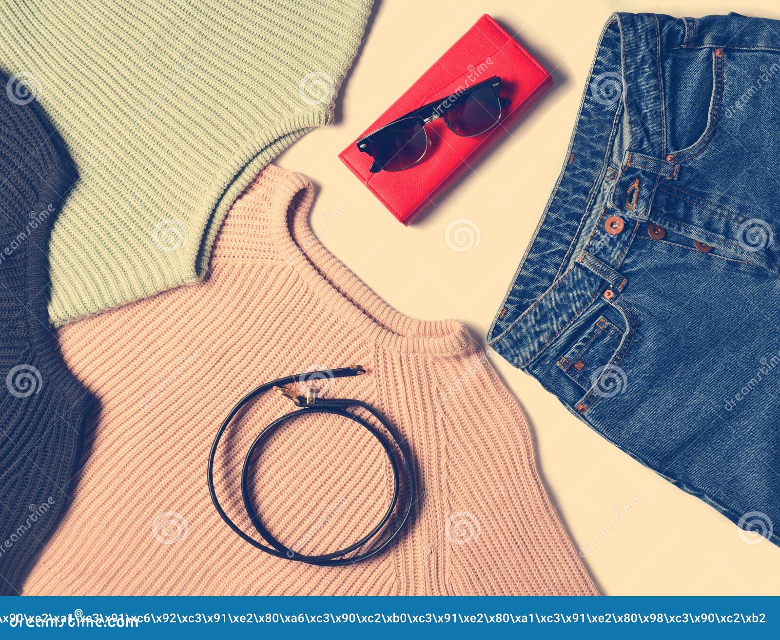 Clothes top view stock photo. Image of hipster, garment - 130405684