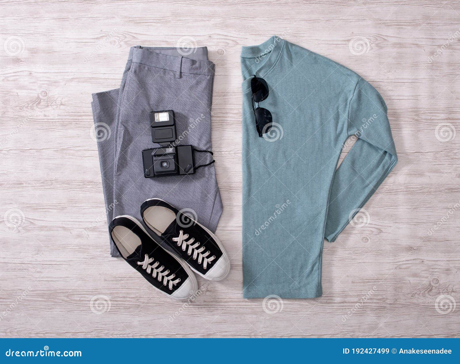 Clothes Trousers and Shoes on the Floor Stock Image - Image of adult ...