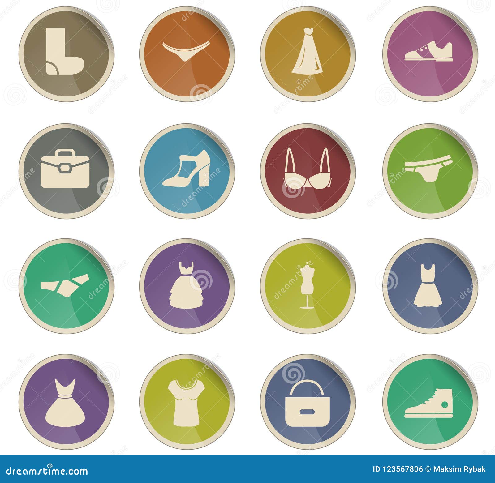 Clothes icon set stock vector. Illustration of clothes - 123567806