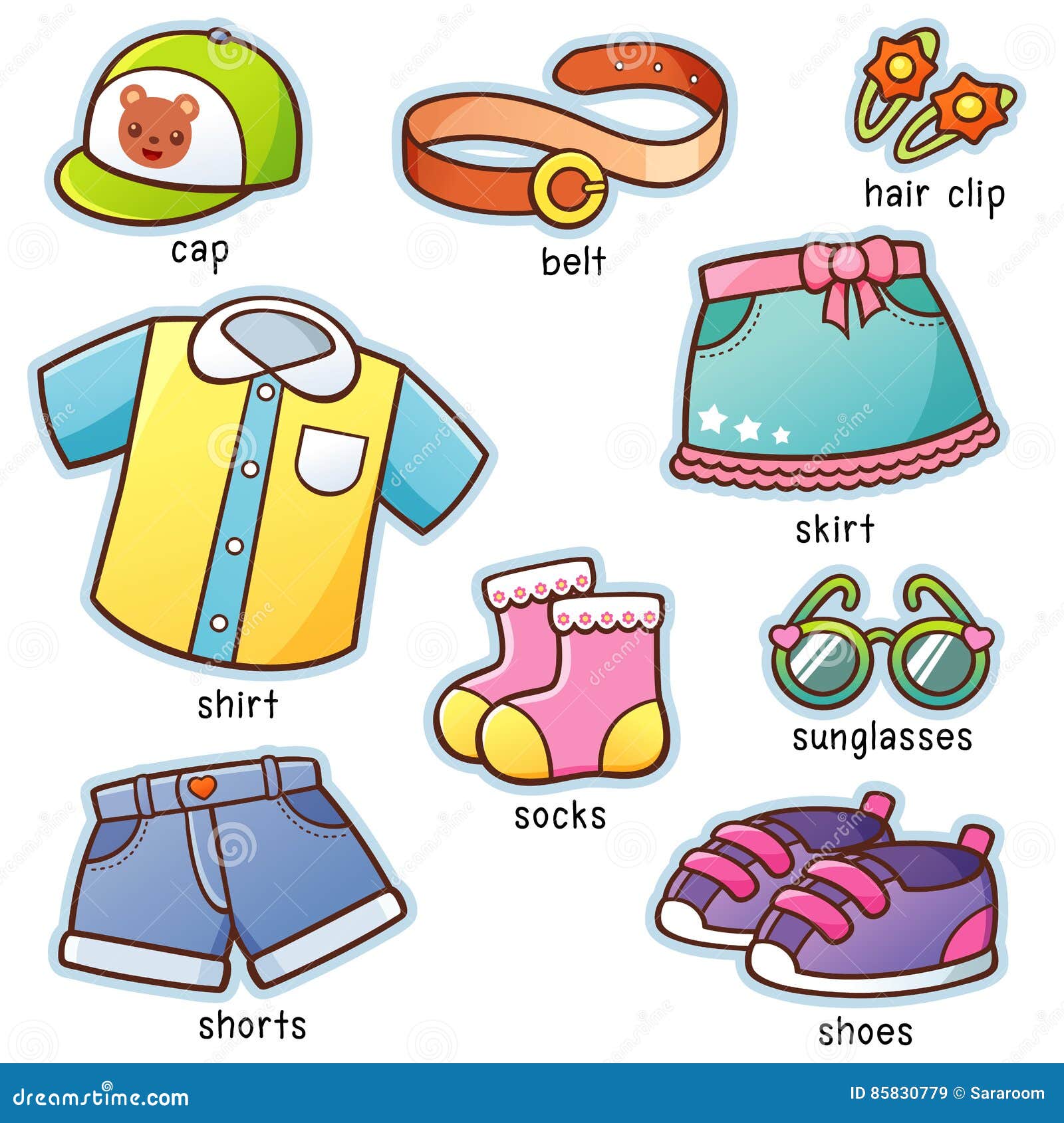 Clothes stock vector. Illustration of cartoon, wear, skirt - 85830779
