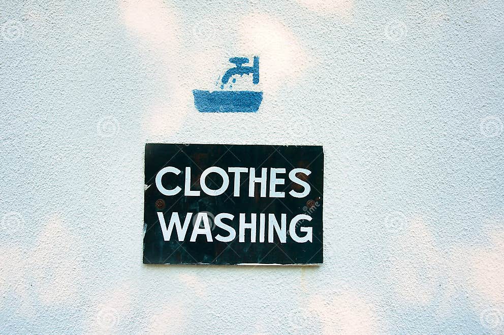 Clothes washing sign stock image. Image of business, black - 21816371