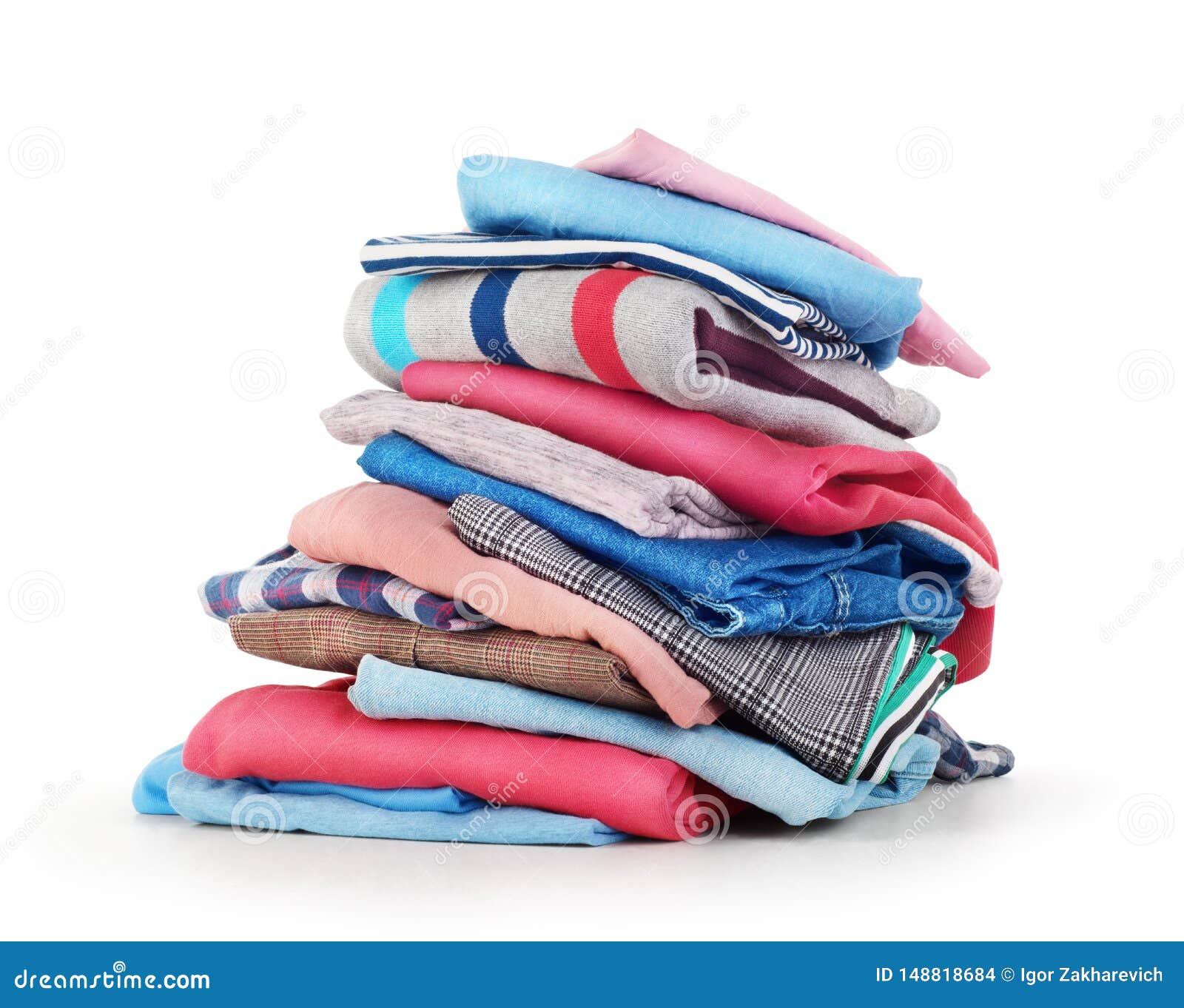 Clothes on White Background Stock Photo - Image of messy, knitted ...