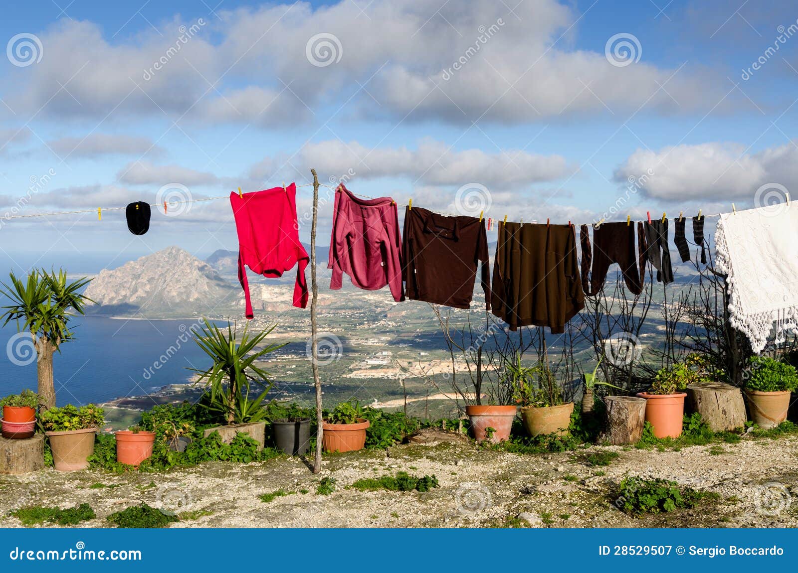 Clothes in the wind stock image. Image of colors, erice - 28529507