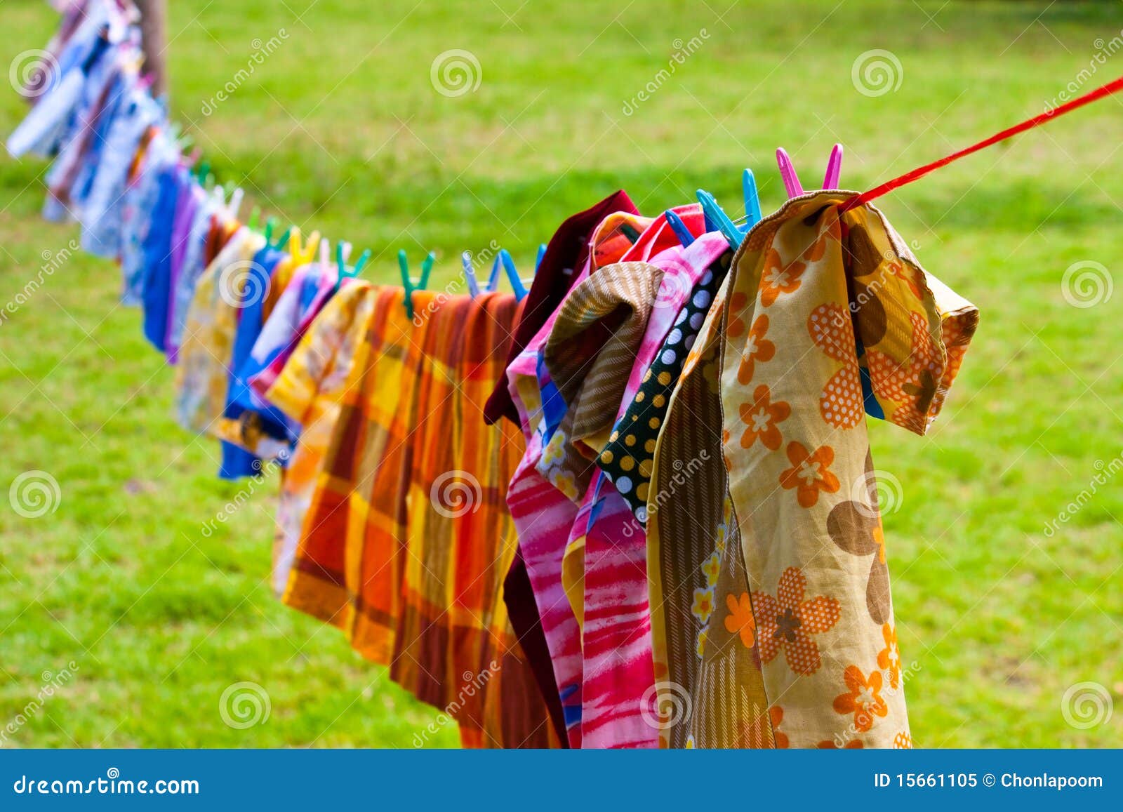 Clothesline stock image. Image of outside, housework - 15661105