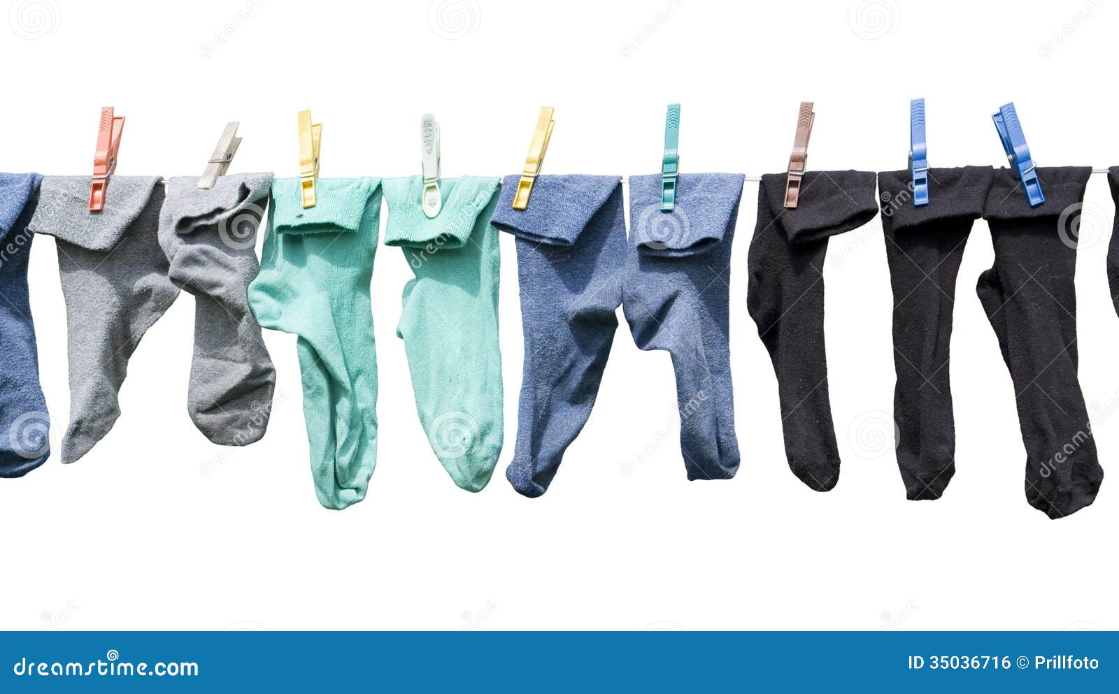 Clothesline and socks stock photo. Image of colored, fabrics - 35036716