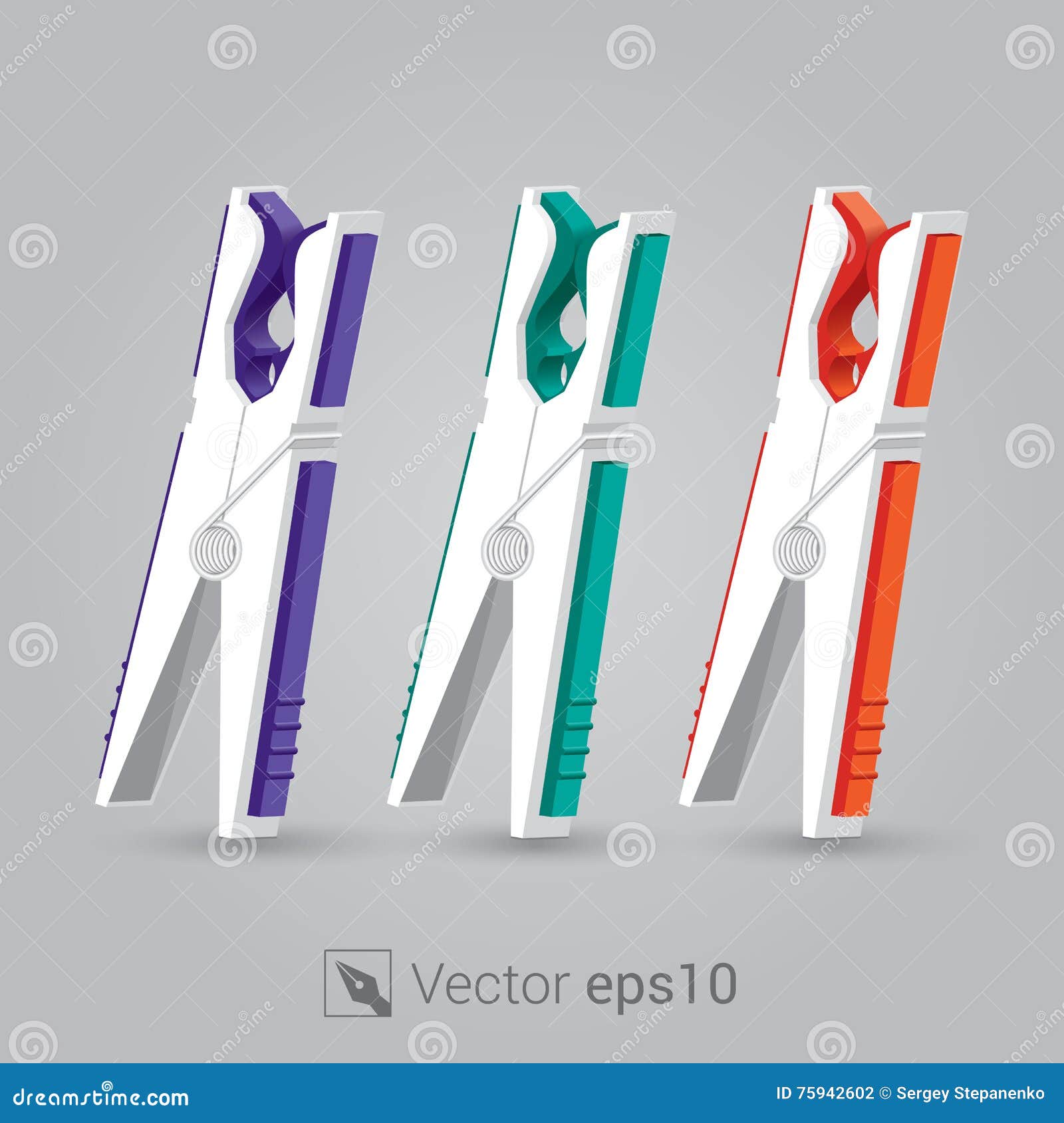 Clothespin for Clothesline Vectore Stock Vector - Illustration of ...