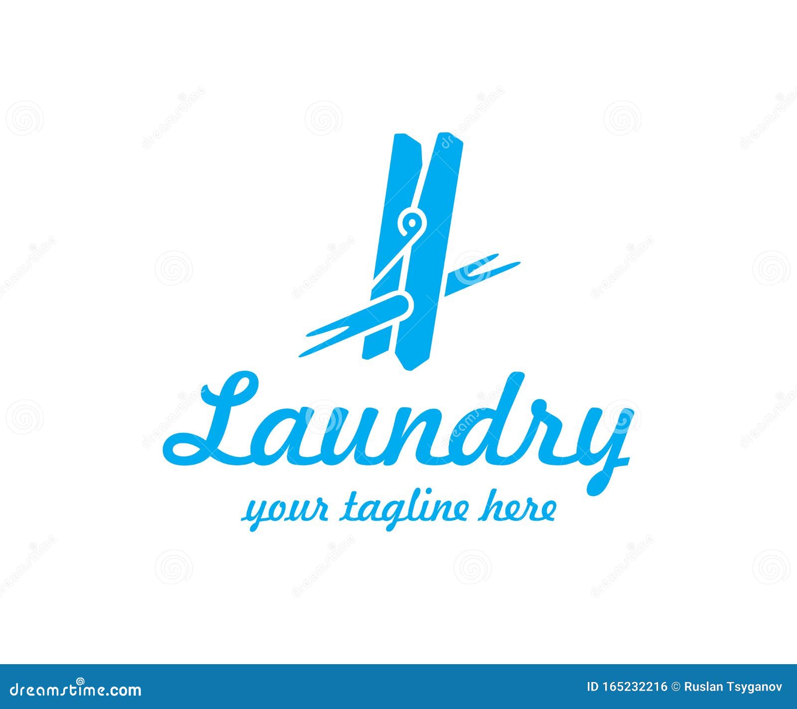 Clothespin for Drying Clothes Logo Design. Clothes Peg and Rope Vector ...