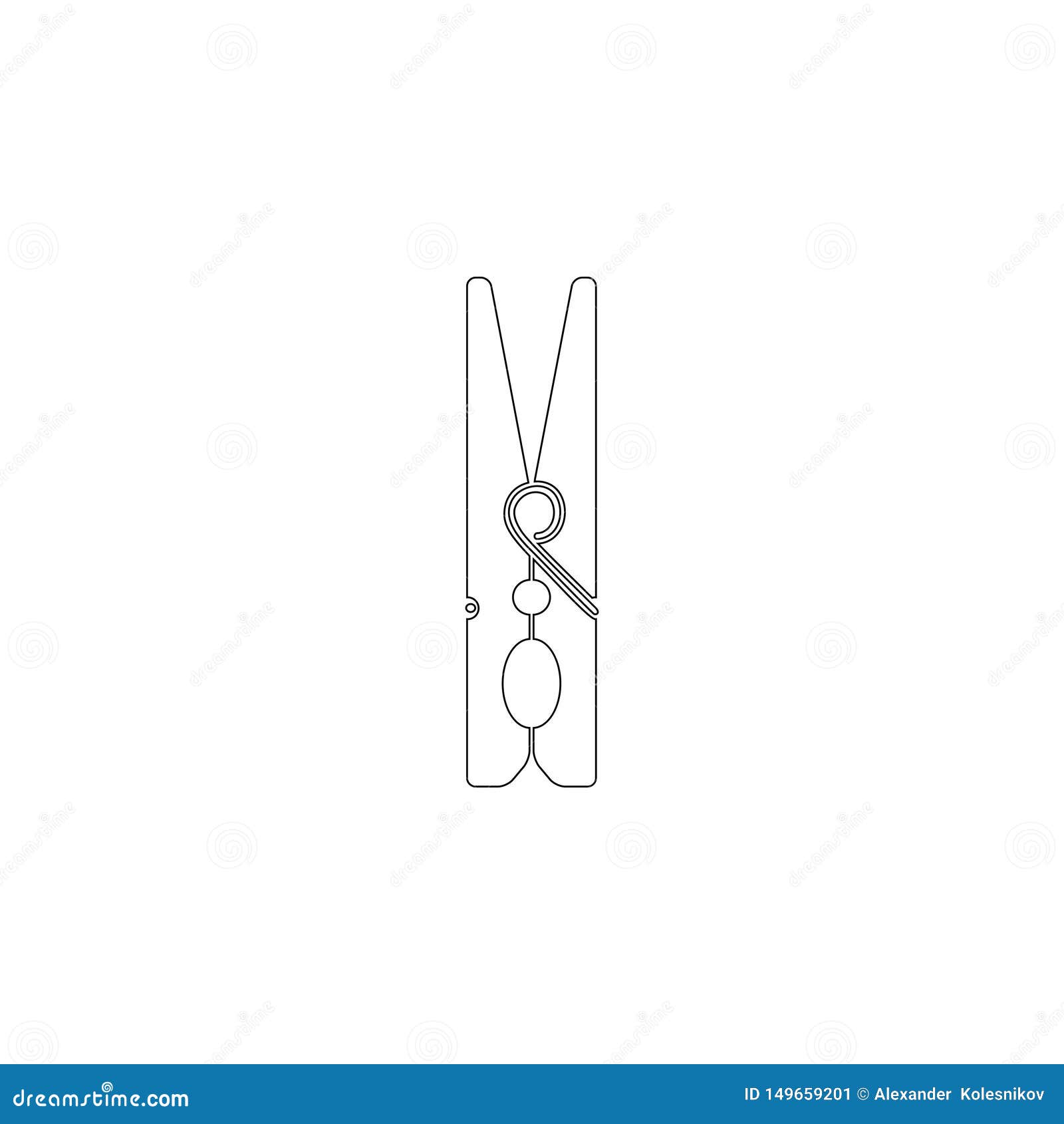 Clothespin. Flat Vector Icon Stock Vector - Illustration of closeup, clamp: 149659201