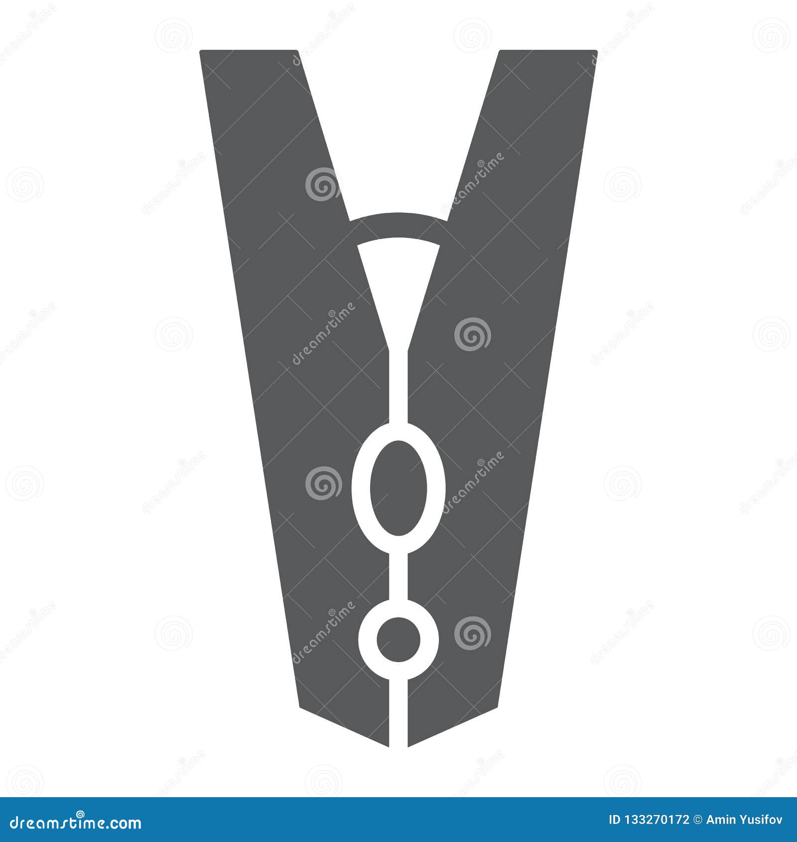Clothespin Glyph Icon, Laundry and Clothes, Clamp Sign, Vector Graphics ...