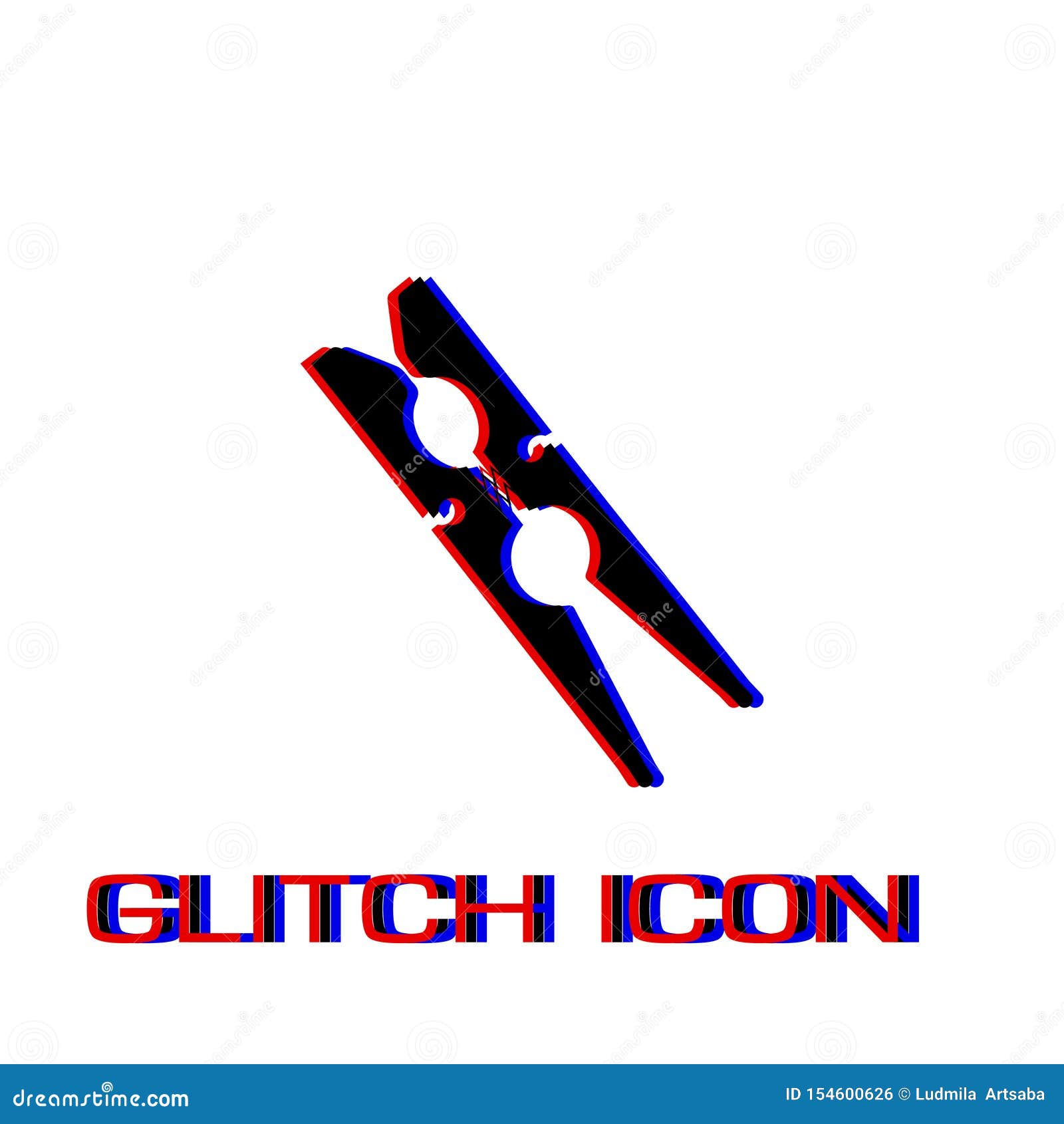 Clothespin icon flat stock illustration. Illustration of clip - 154600626