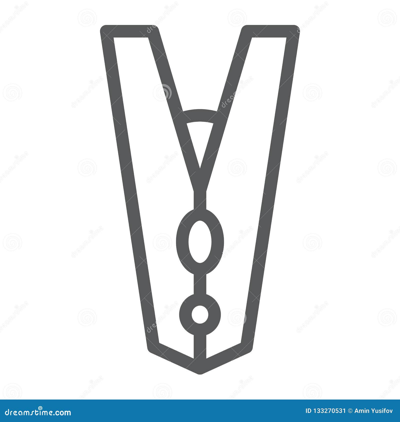 Clothespin Line Icon, Laundry and Clothes, Clamp Sign, Vector Graphics ...