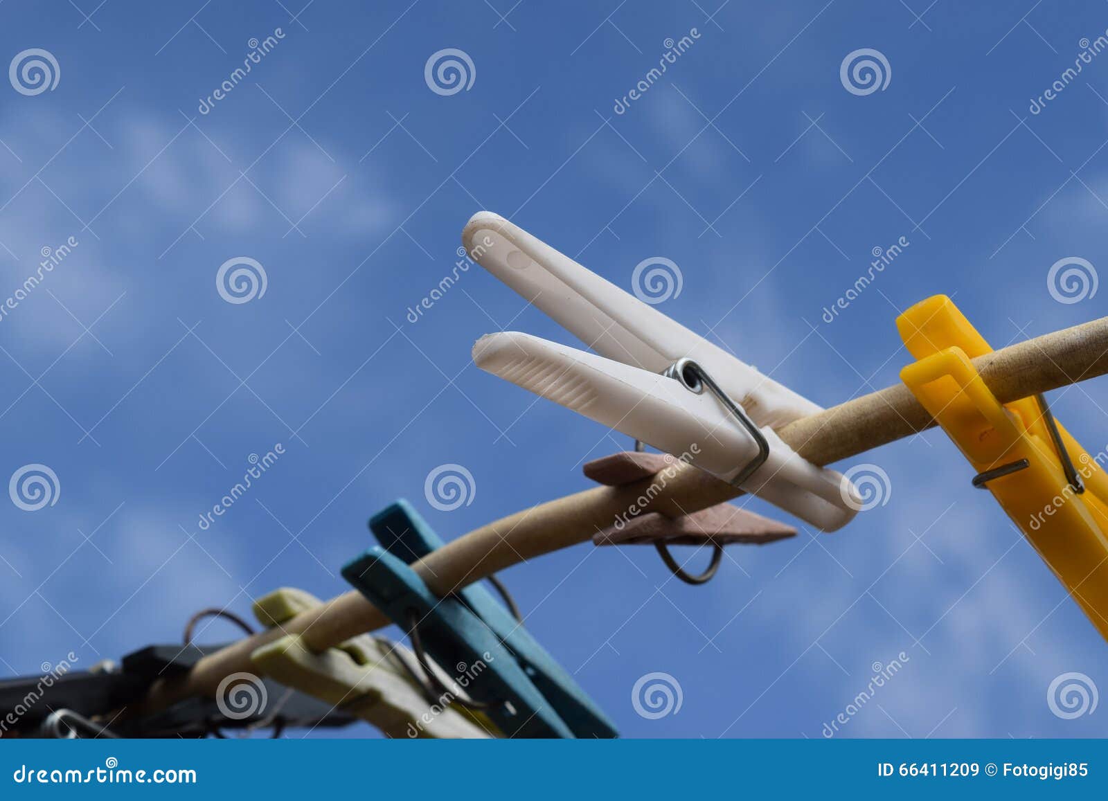 Clothespins on a wire stock image. Image of cloth, clothes - 66411209