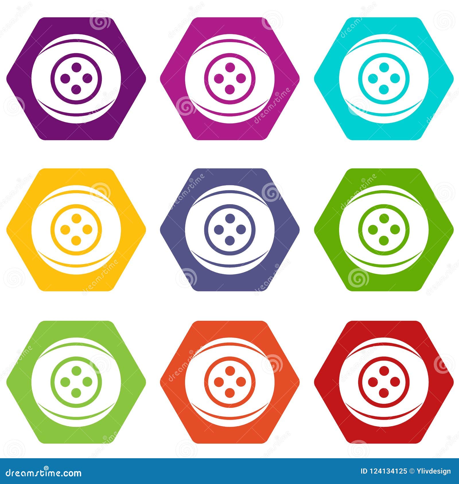 Clothing Button Icons Set 9 Vector Stock Vector - Illustration of ...