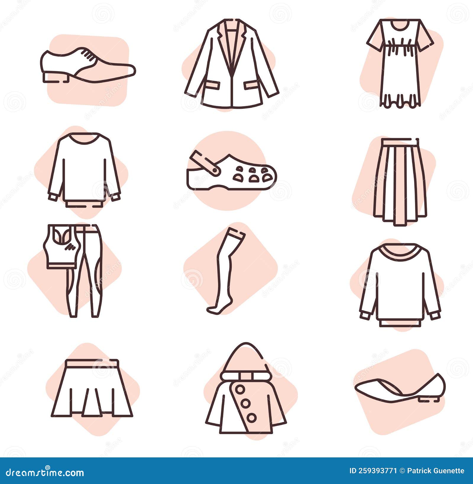 Clothing Combinations, Icon Stock Vector - Illustration of icons ...