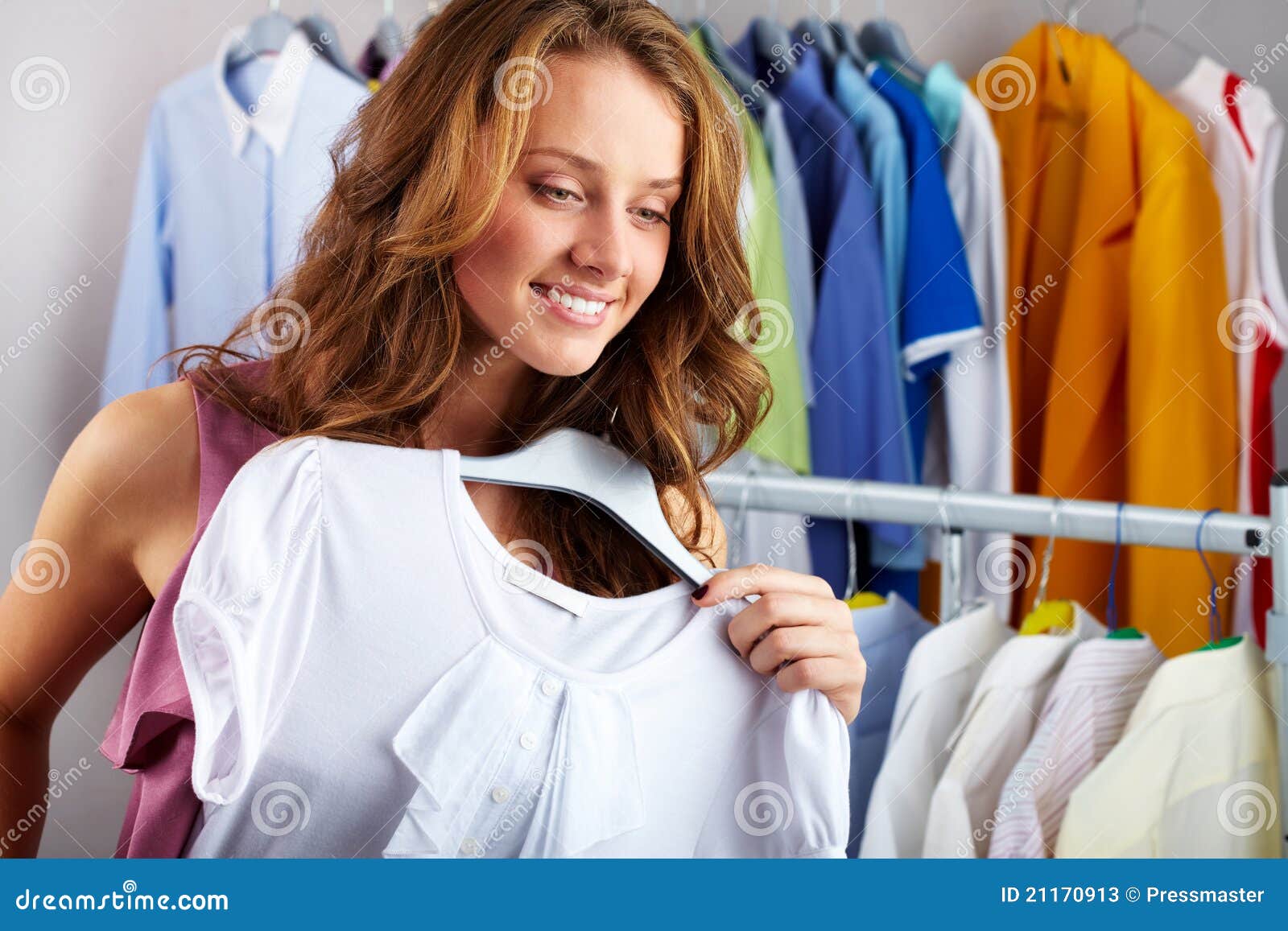 In clothing department stock image. Image of girl, fashionable - 21170913